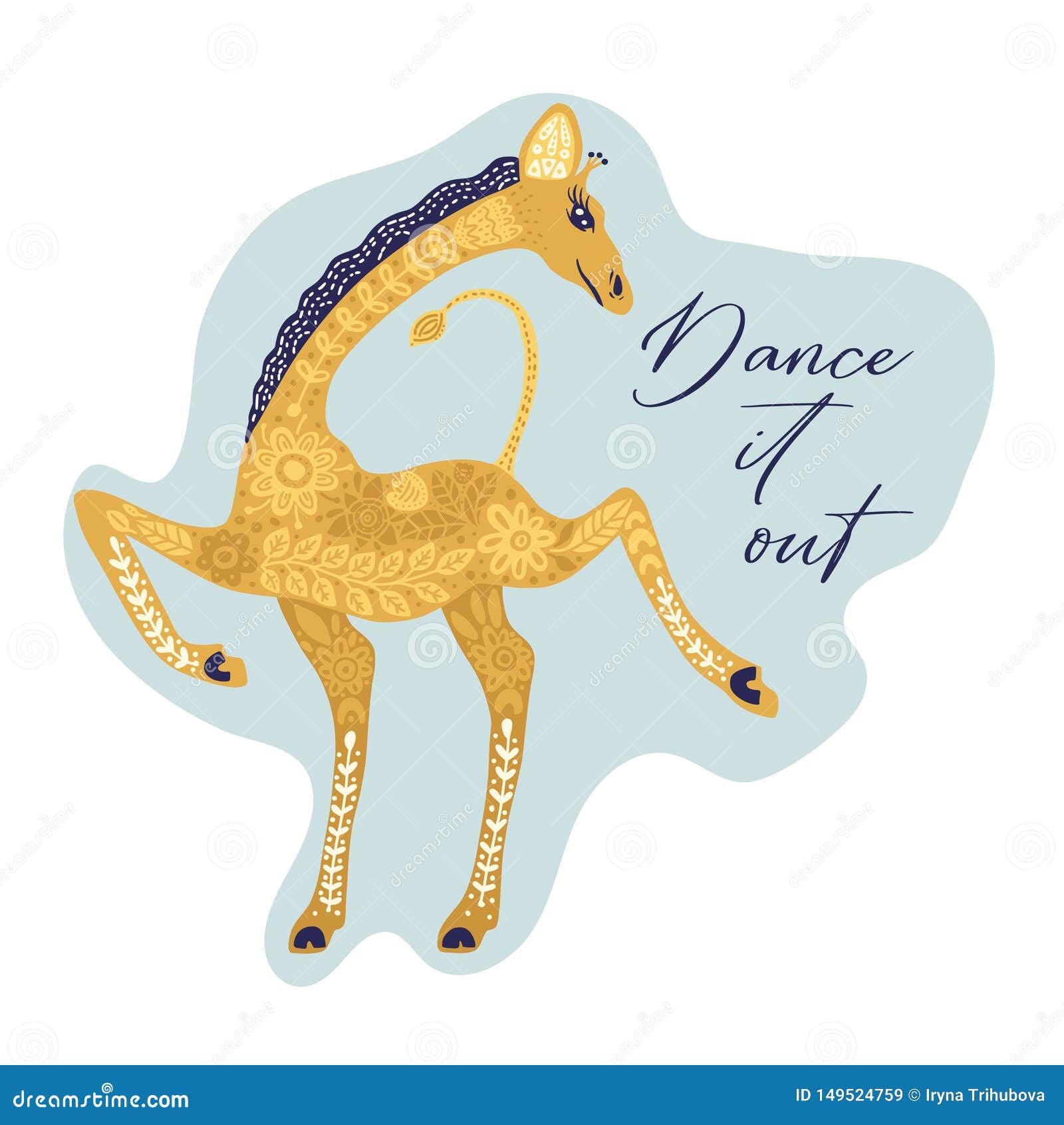 Cartoon Giraffe Vector Illustration. Stock Vector - Illustration of ...