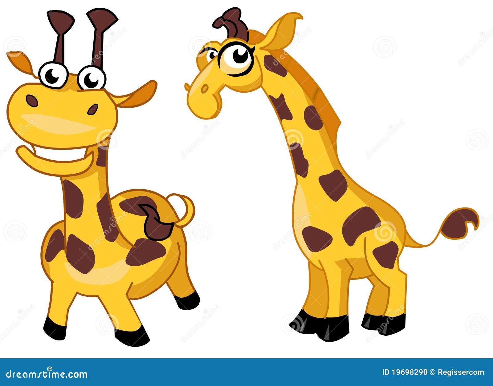 Two Giraffes Cartoon