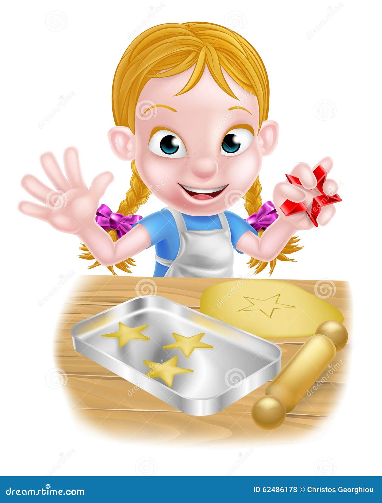 Cartoon Girl Baking stock vector. Illustration of girl - 62486178