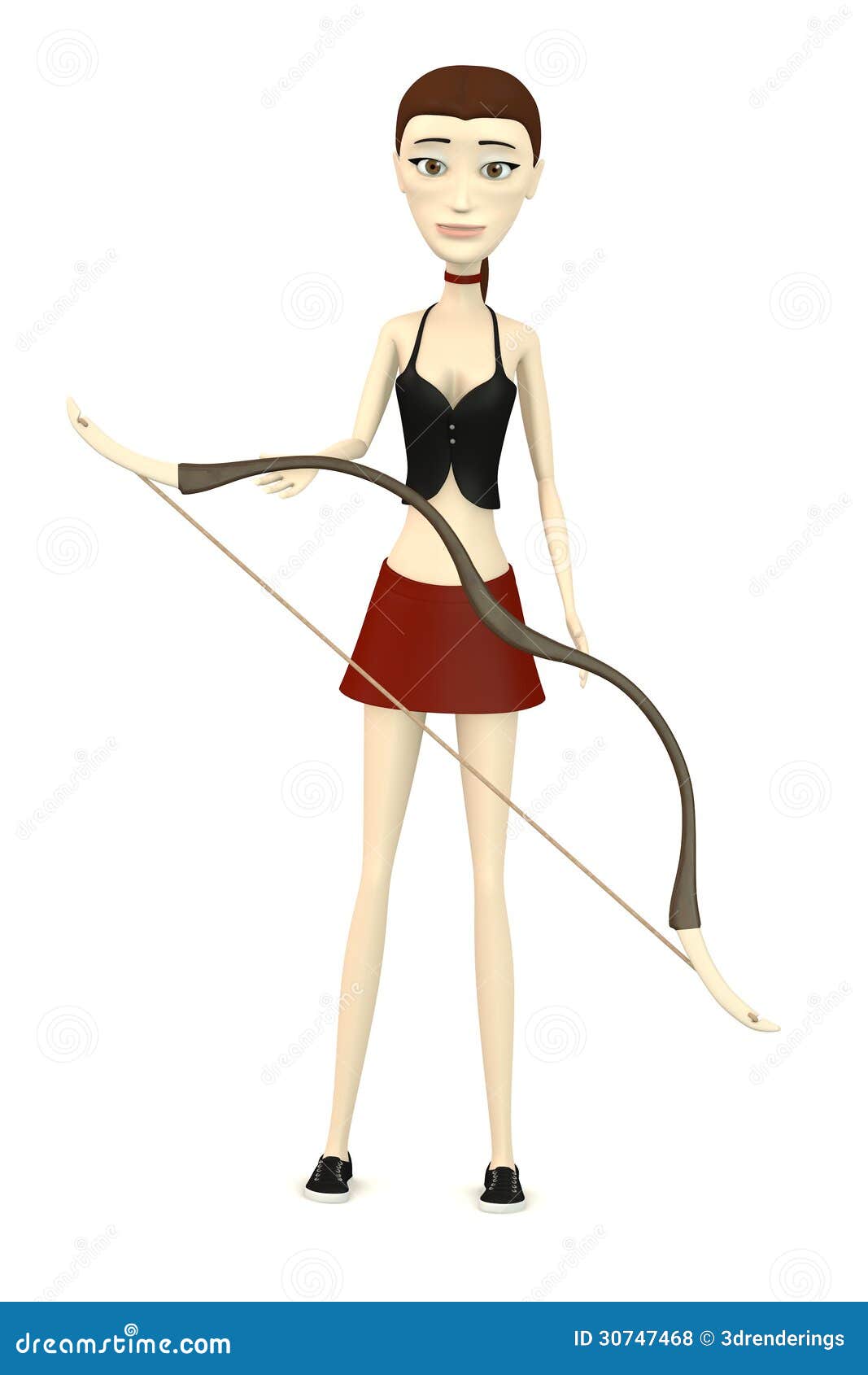 Cartoon girl with bow stock illustration. Illustration of human - 30747468