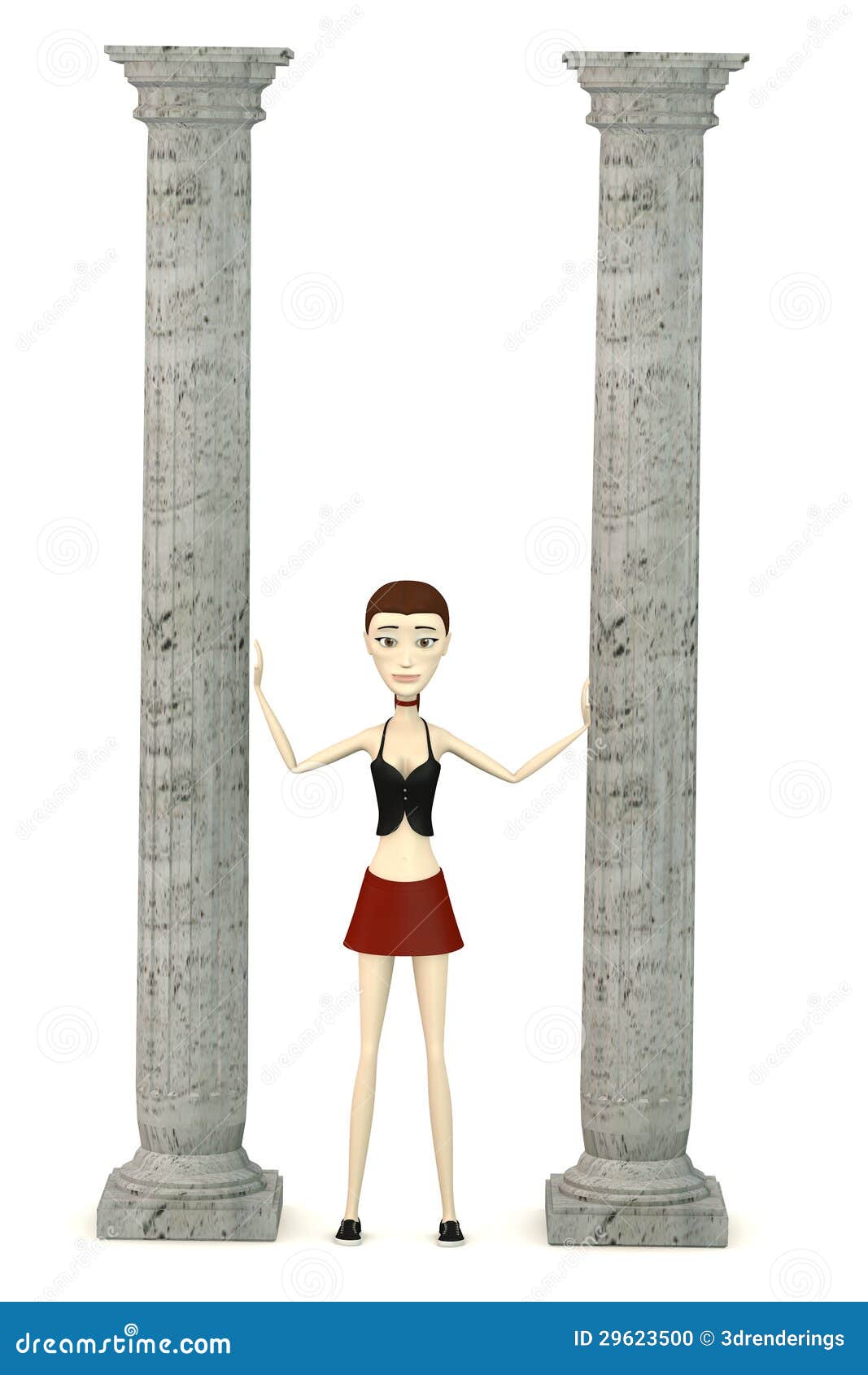 Cartoon Girl With Columns Stock Photo | CartoonDealer.com #29623500