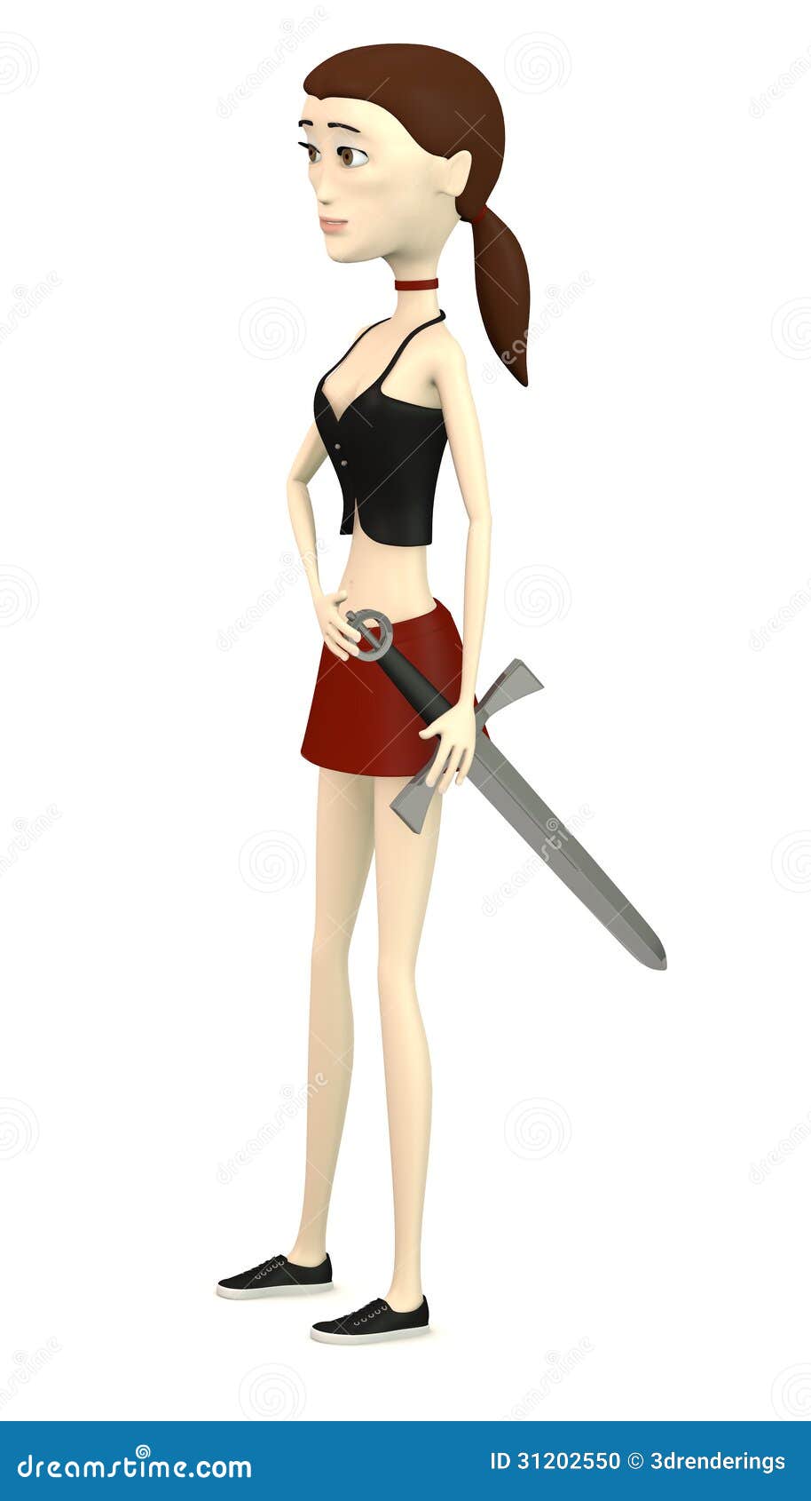 Cartoon Girl With Dagger Stock Photo | CartoonDealer.com #31202550