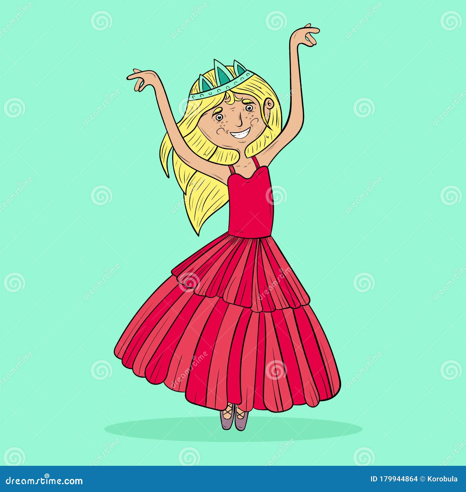 Cartoon girl dancing stock vector. Illustration of dance - 179944864