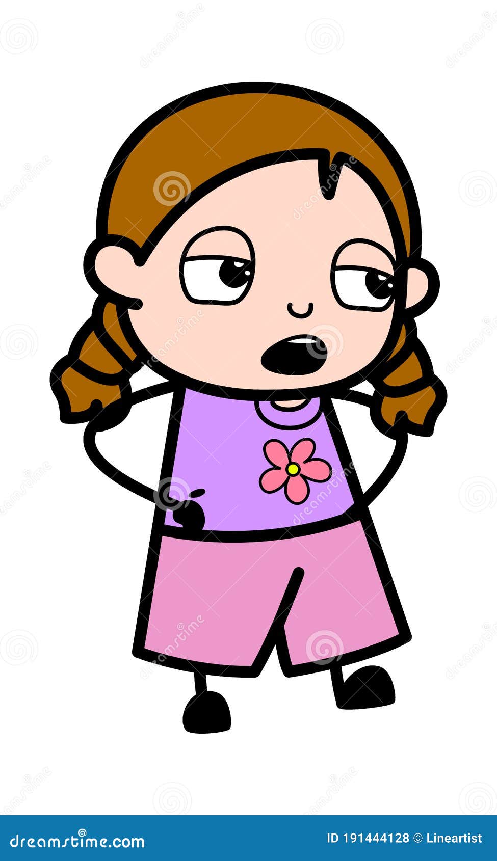Cartoon Girl Discussing stock illustration. Illustration of girl ...