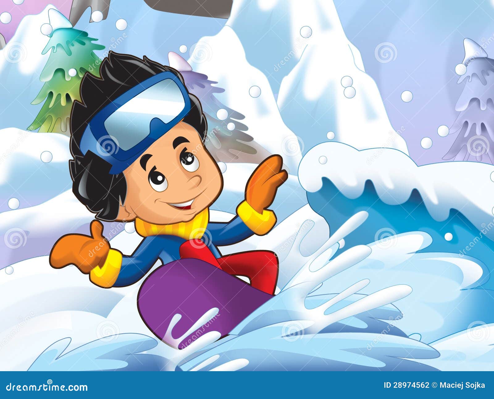 Cartoon Girl Doing Freestyle Slide Stock Illustration - Illustration of ...