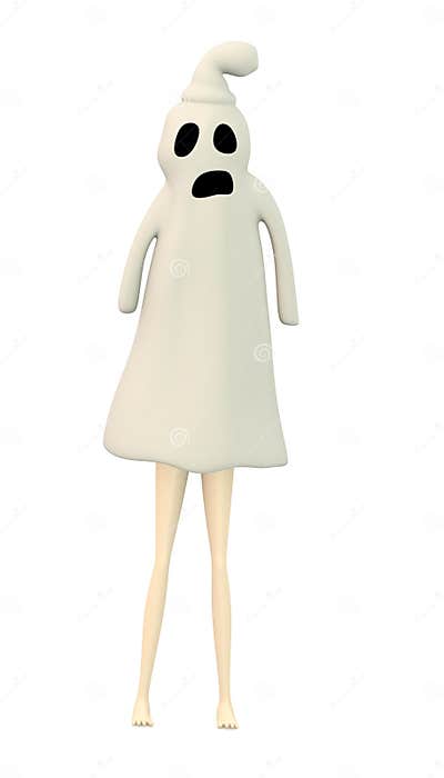 Cartoon girl with ghost stock illustration. Illustration of monster ...