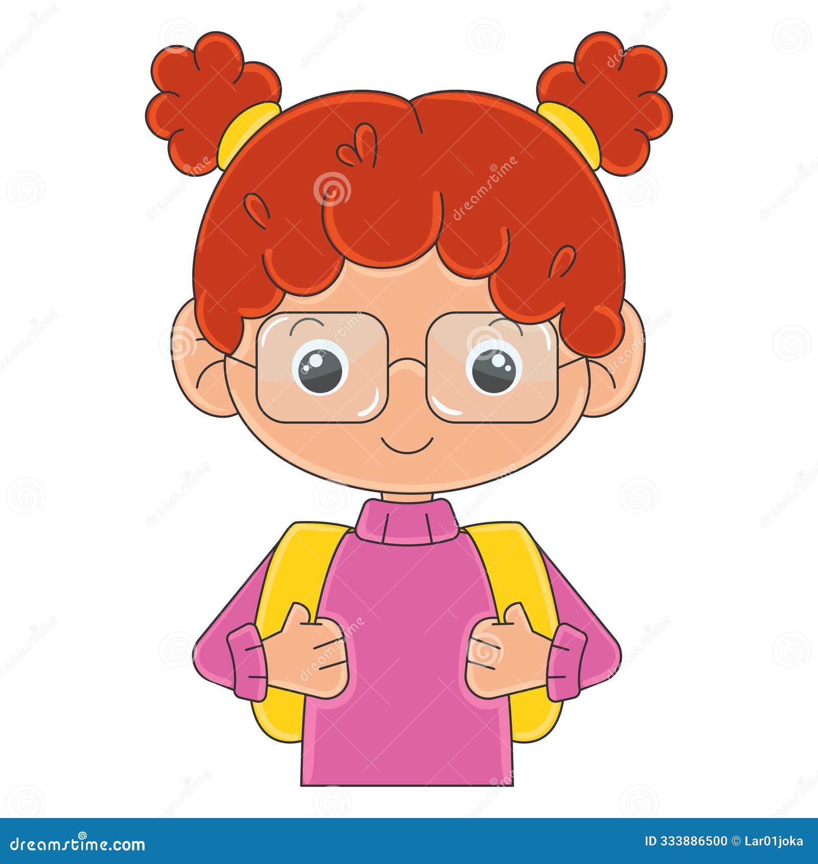 Cartoon Girl with Glasses and Backpack in Bright Colors Vector Stock ... Cartoon Girl with Glasses and Backpack in Bright Colors Vector Stock ...