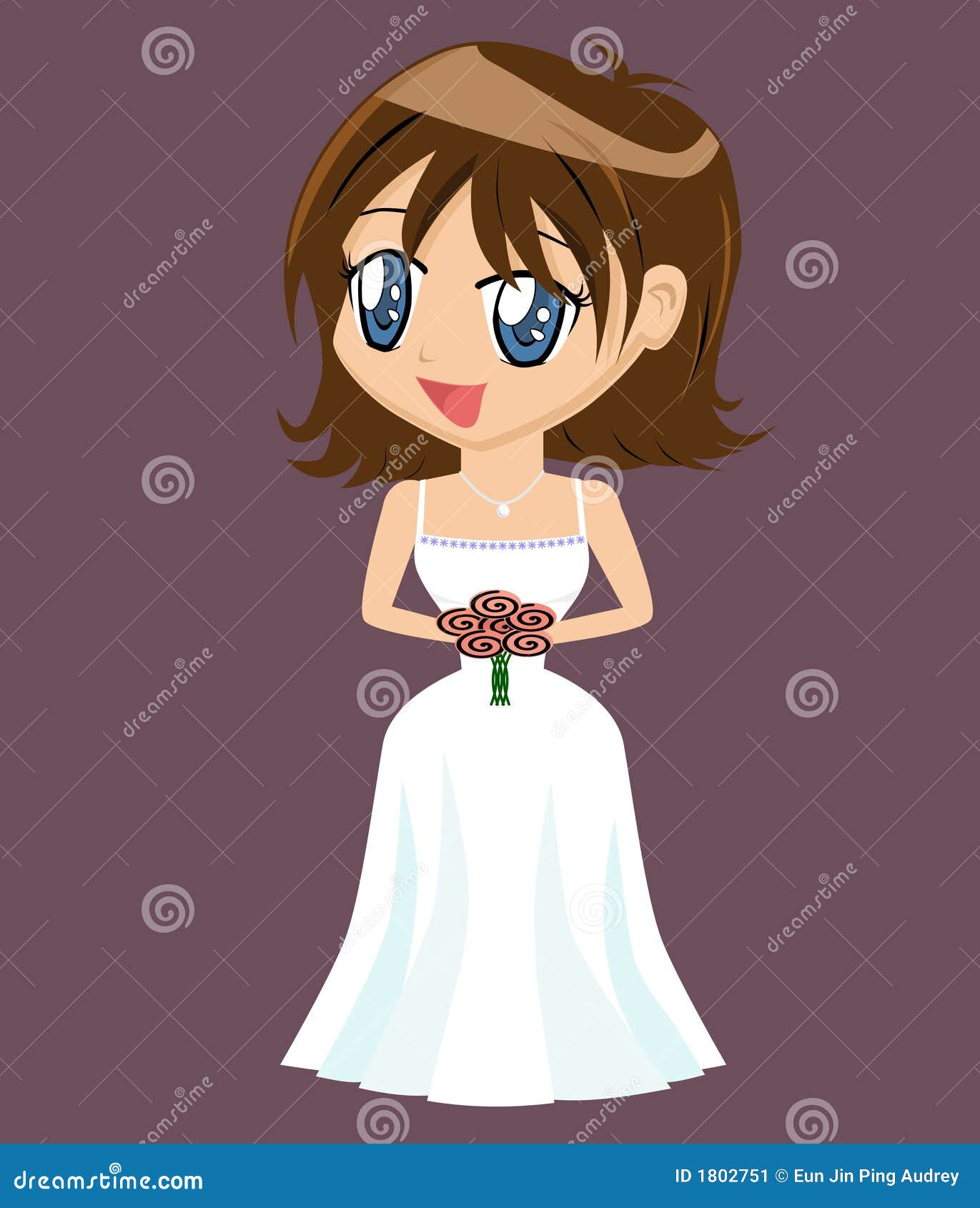 Cartoon Girl in Gown stock vector. Illustration of cute - 1802751