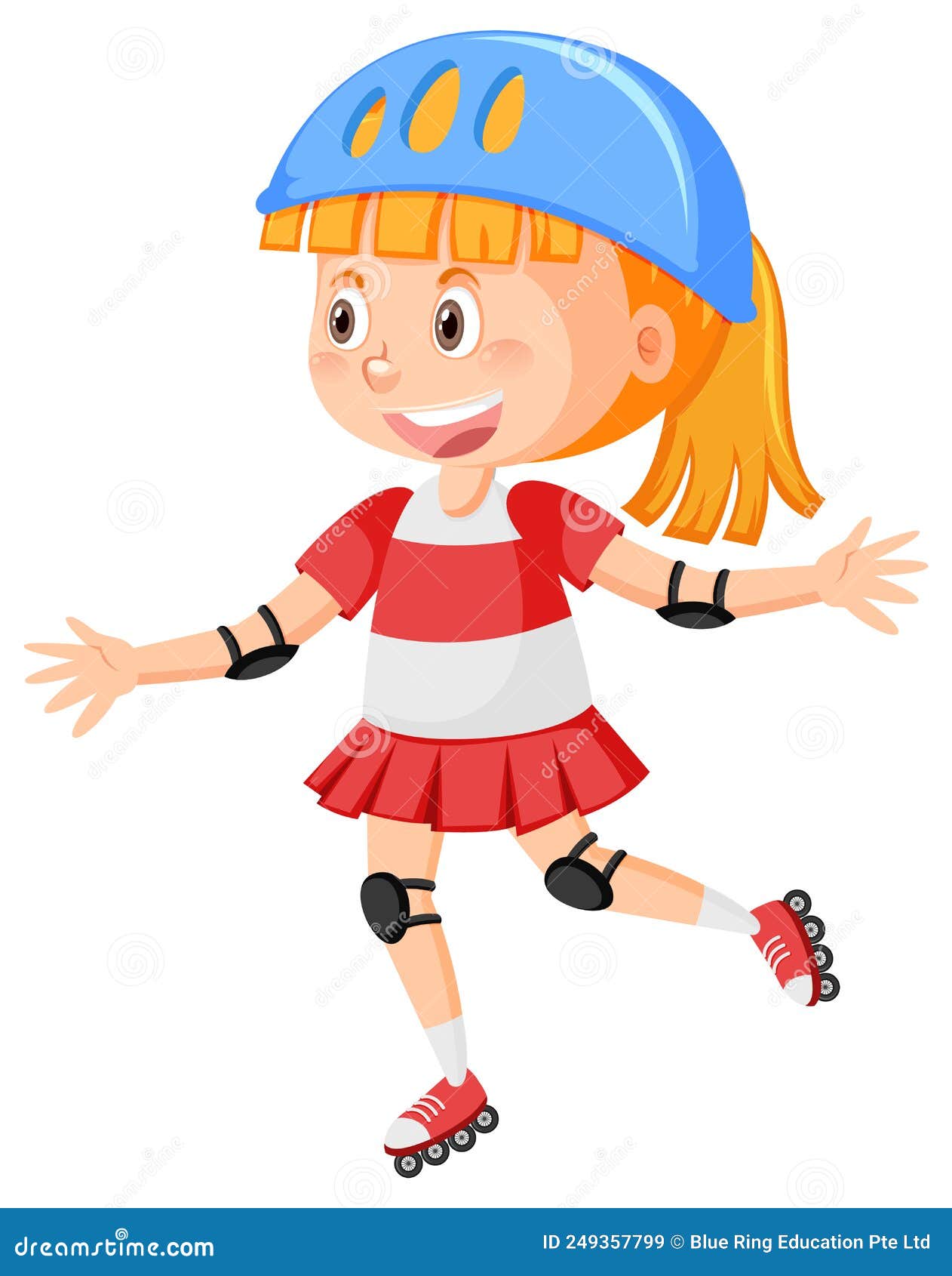 Cartoon Boy On Inline Skates Vector Illustration | CartoonDealer.com ...
