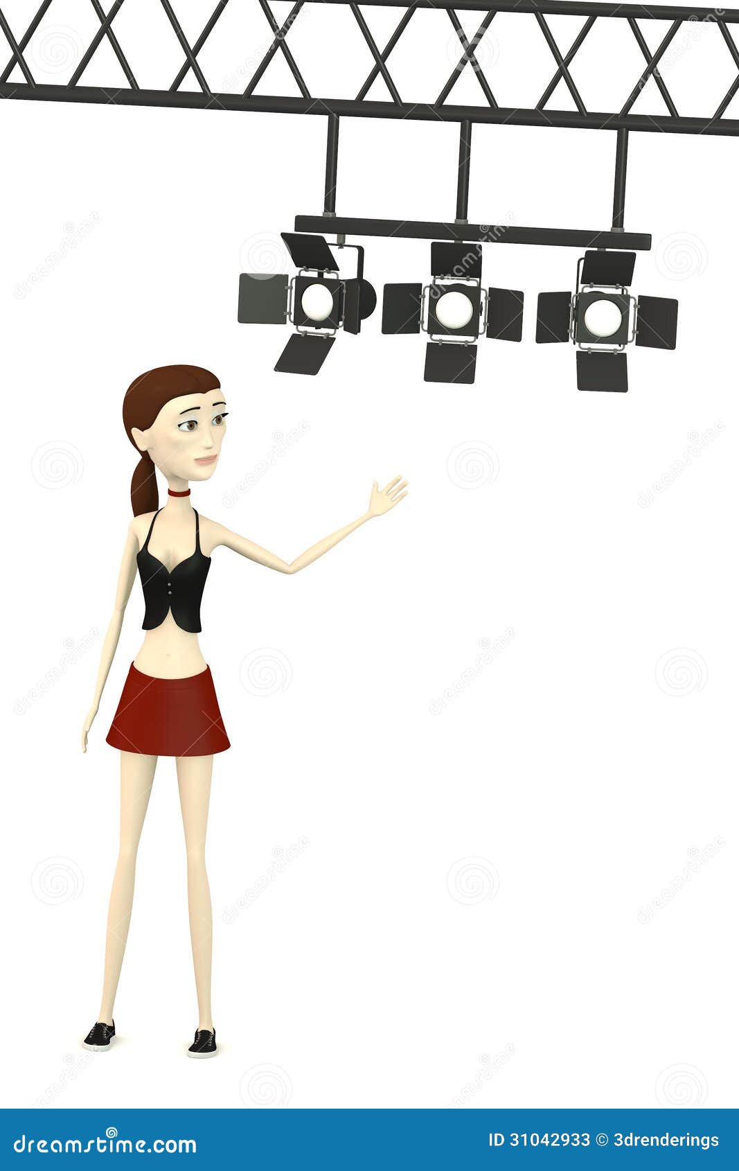 Cartoon girl with light stock illustration. Illustration of business ...