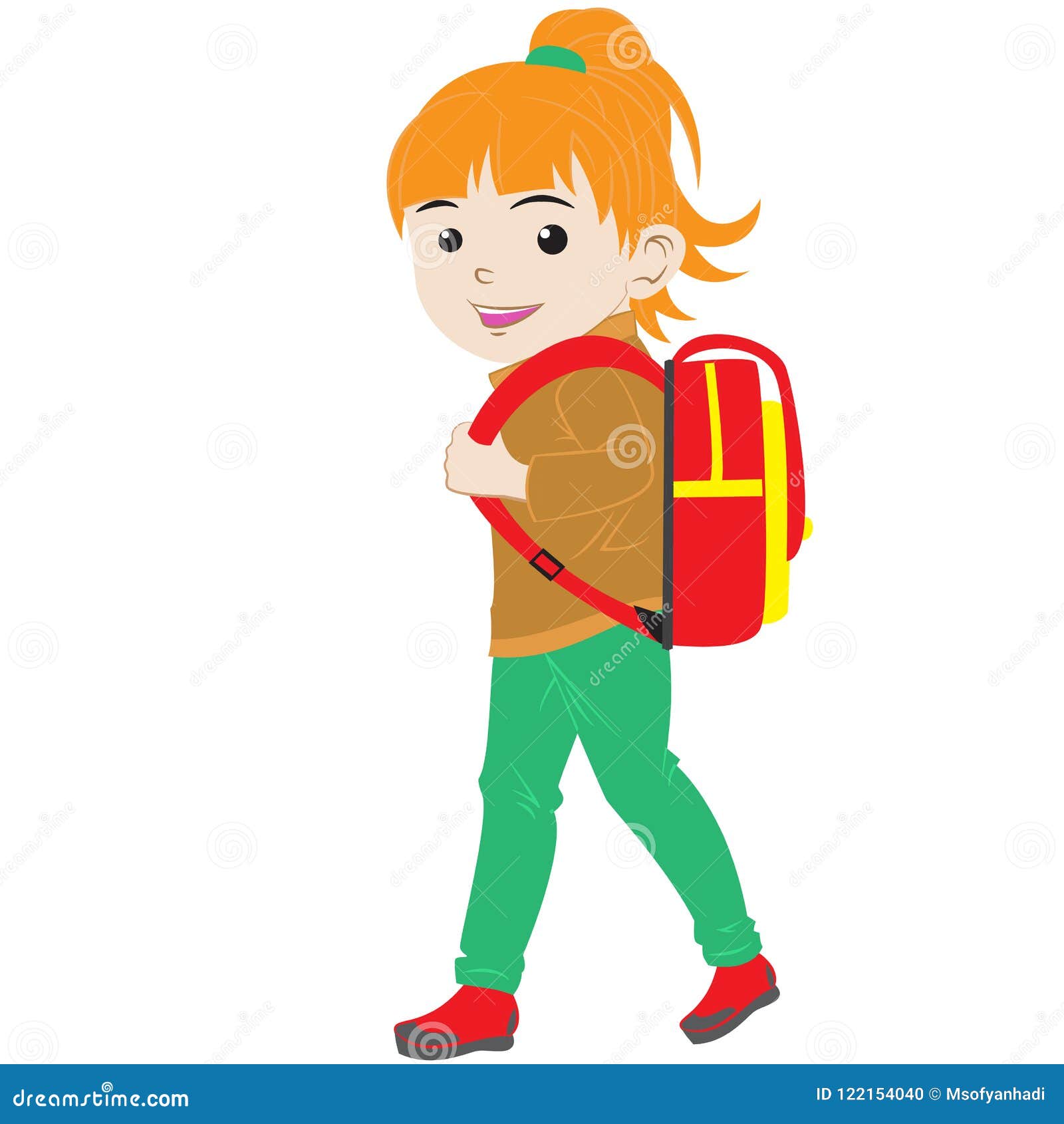 Cartoon girl looking back stock vector. Illustration of cartoon - 122154040