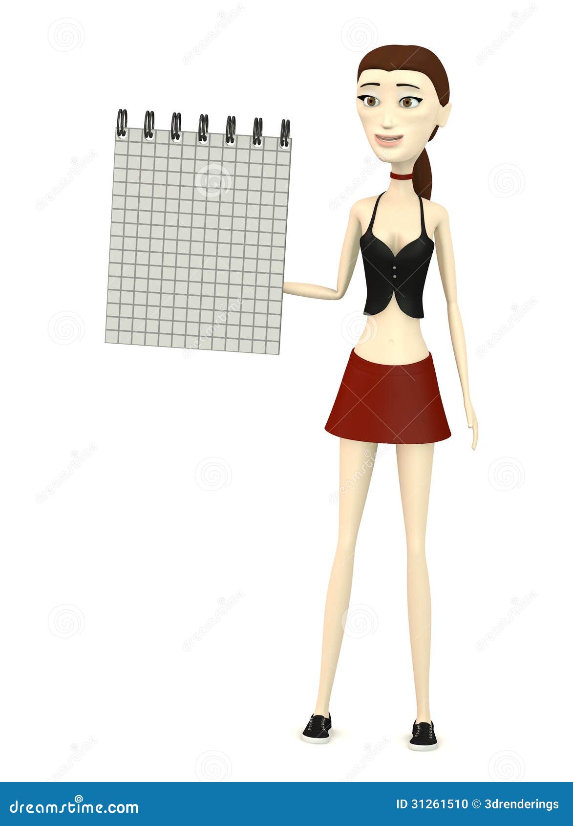 Cartoon girl with notebook stock illustration. Illustration of cartoon ...