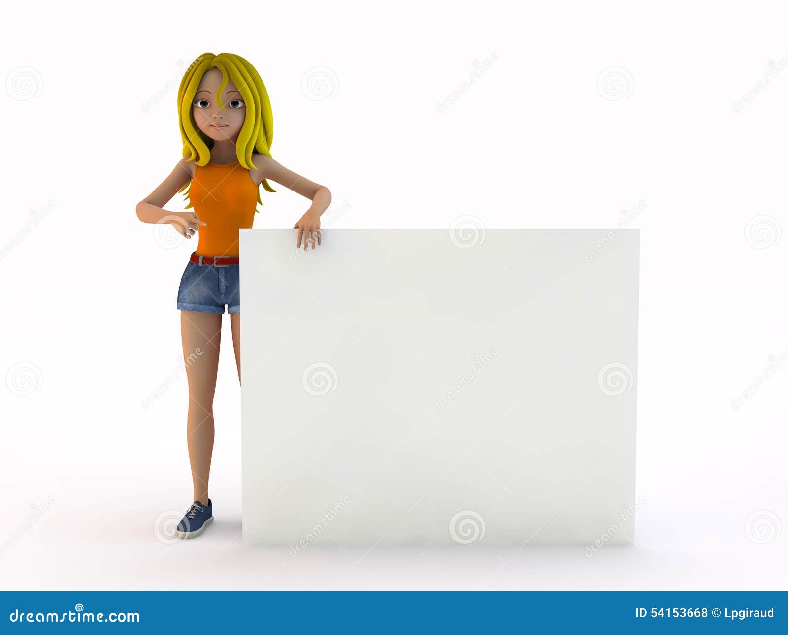 Cartoon girl and panel stock illustration. Illustration of toon - 54153668