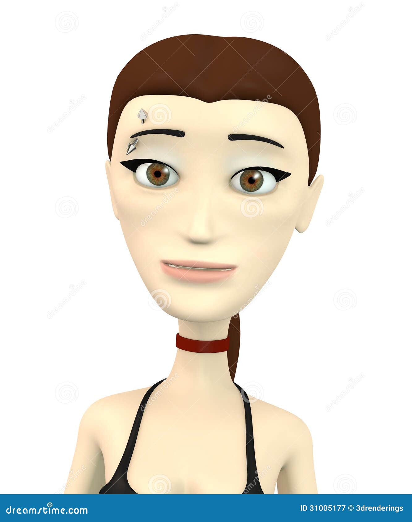 Cartoon girl with piercing stock illustration. Illustration of young ...