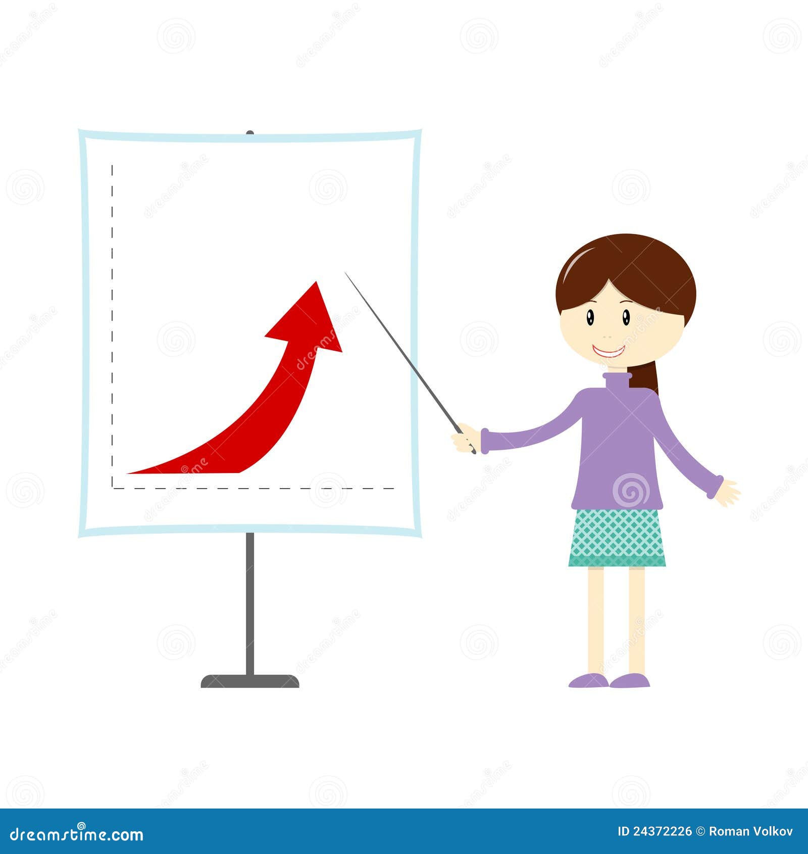 Cartoon Girl at the Presentation Stock Vector - Illustration of manager ...