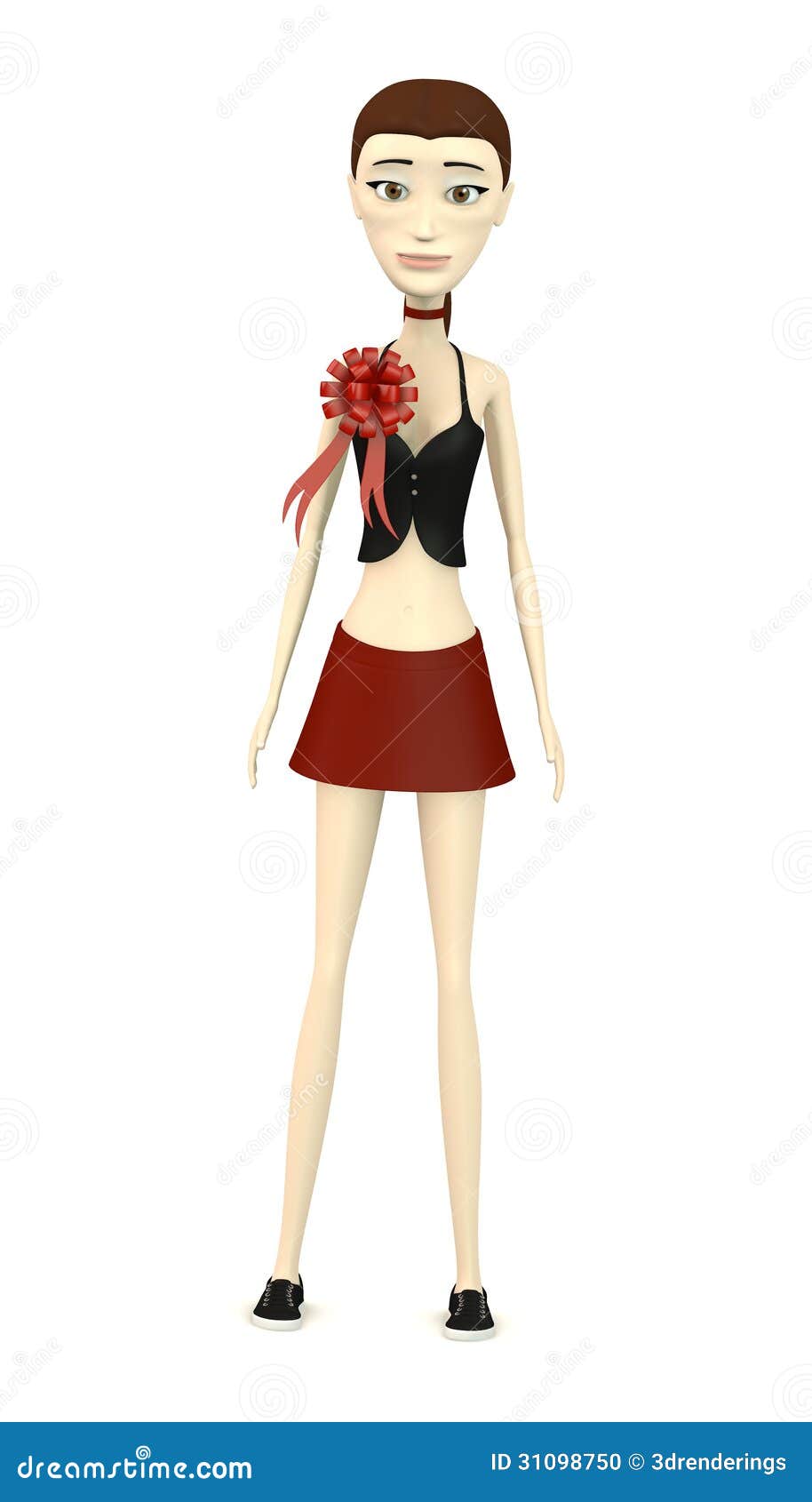 Cartoon girl with ribbon stock illustration. Illustration of award ...