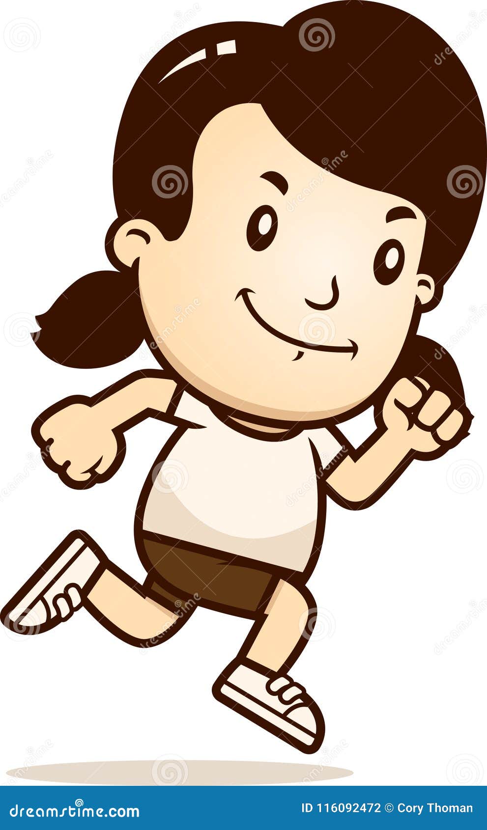 Cartoon Girl Running stock vector. Illustration of cartoon - 116092472