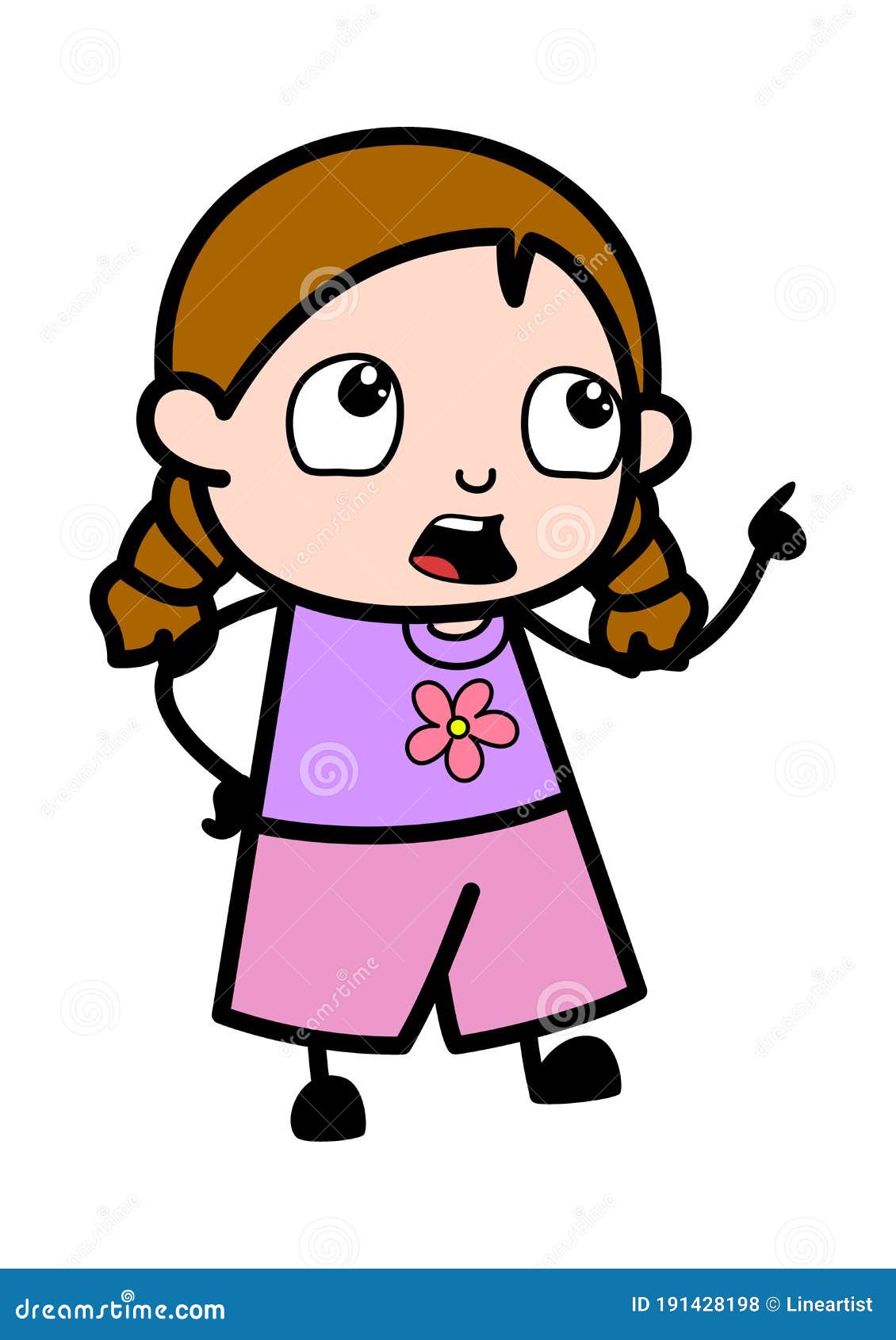 Cartoon Girl Saying Something Stock Illustration - Illustration of girl ...