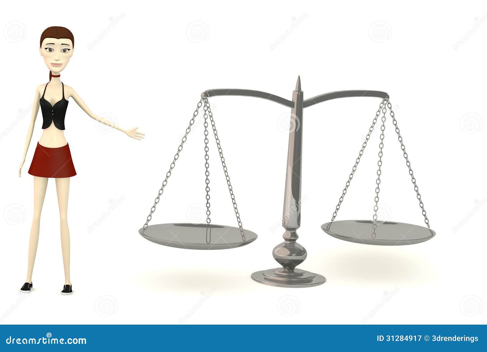 Cartoon girl with scales stock illustration. Illustration of character ...