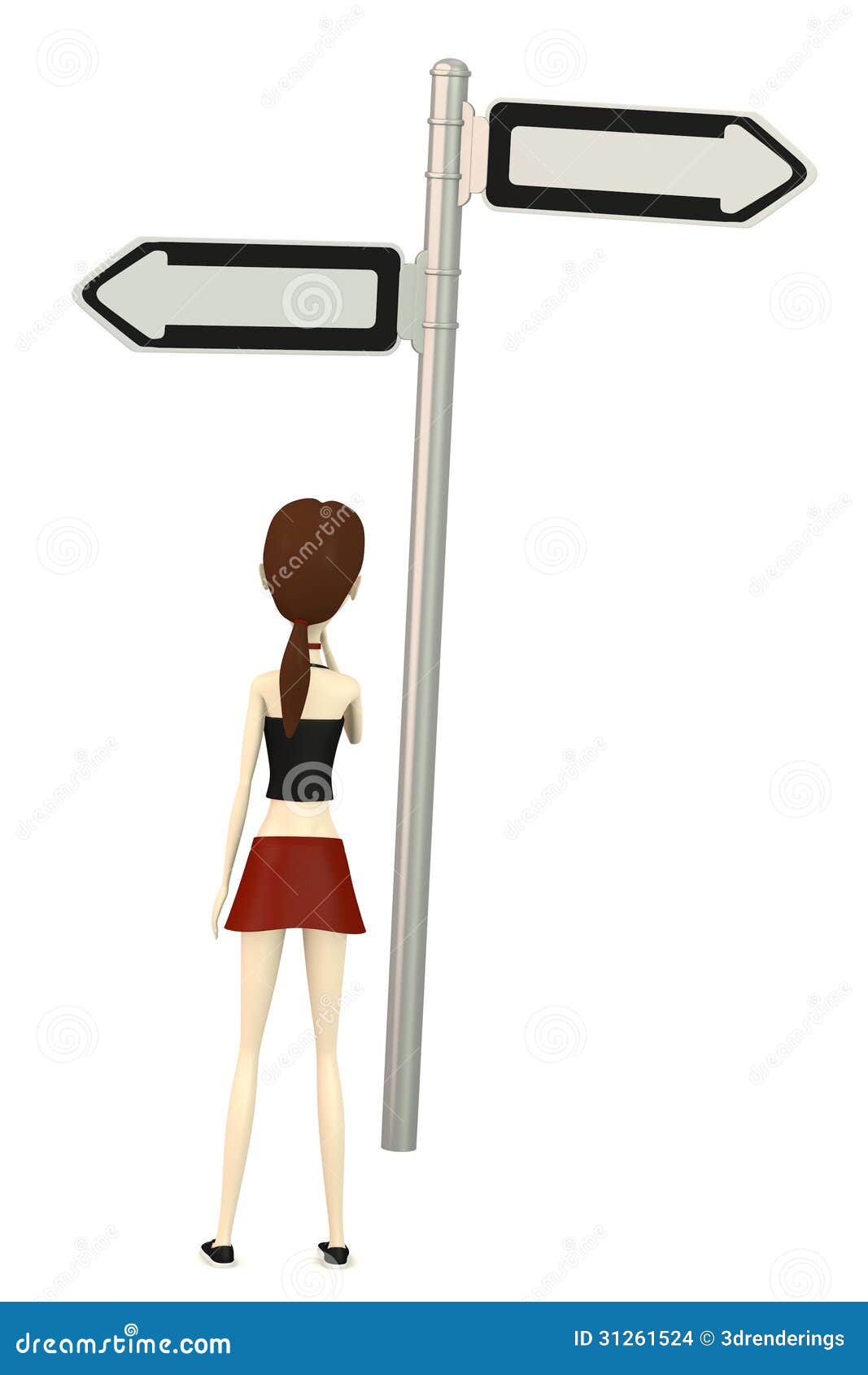 Cartoon girl with sign stock illustration. Illustration of info - 31261524