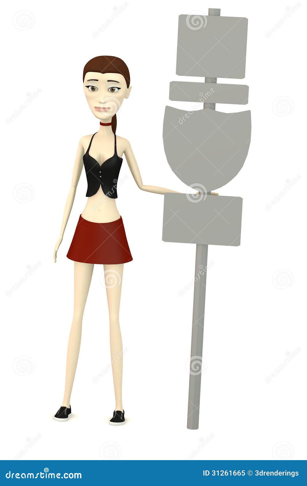Cartoon girl with sign stock illustration. Illustration of board - 31261665