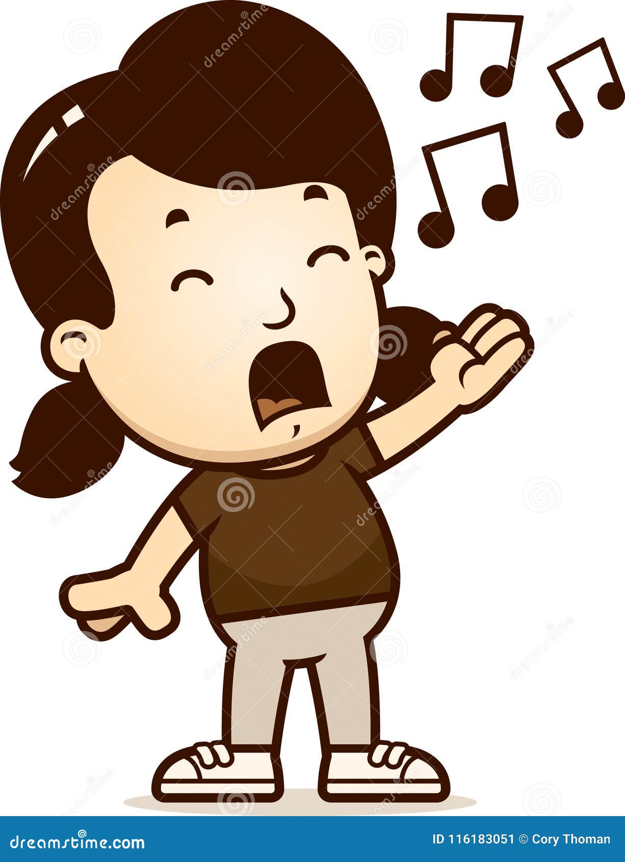 Cartoon Girl Singing stock vector. Illustration of singing - 116183051