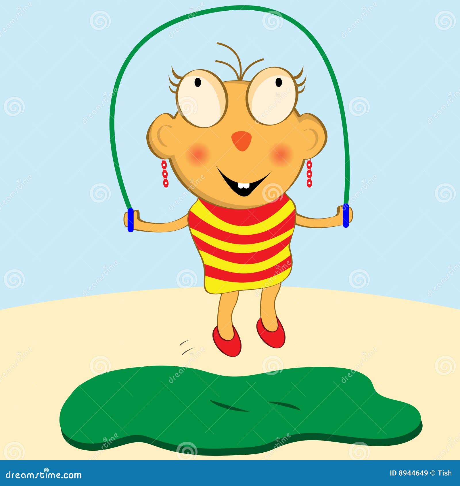 Cartoon Girl Skipping stock vector. Illustration of graphic - 8944649