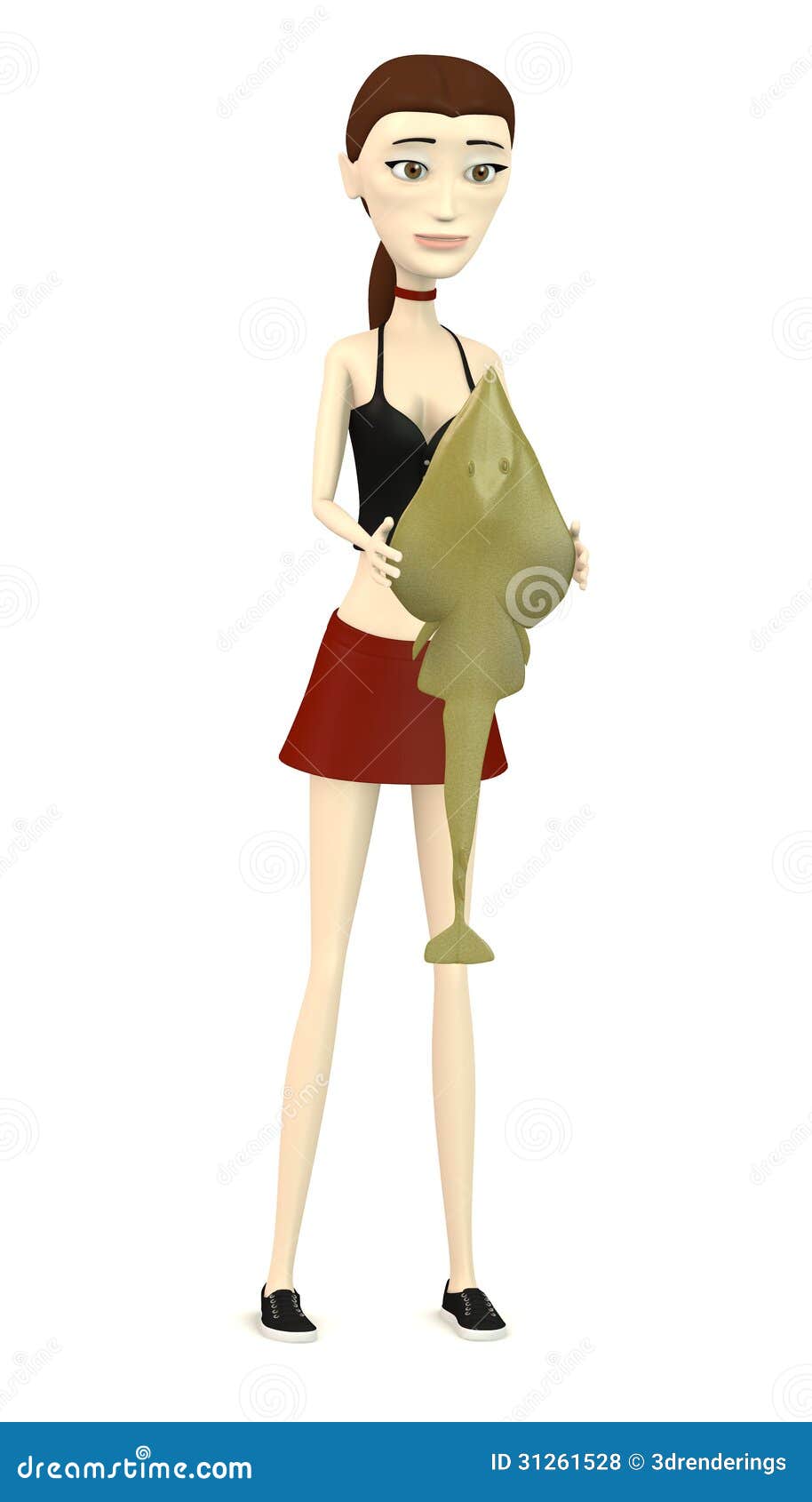 Cartoon Girl With Stingray Royalty-Free Stock Image | CartoonDealer.com ...