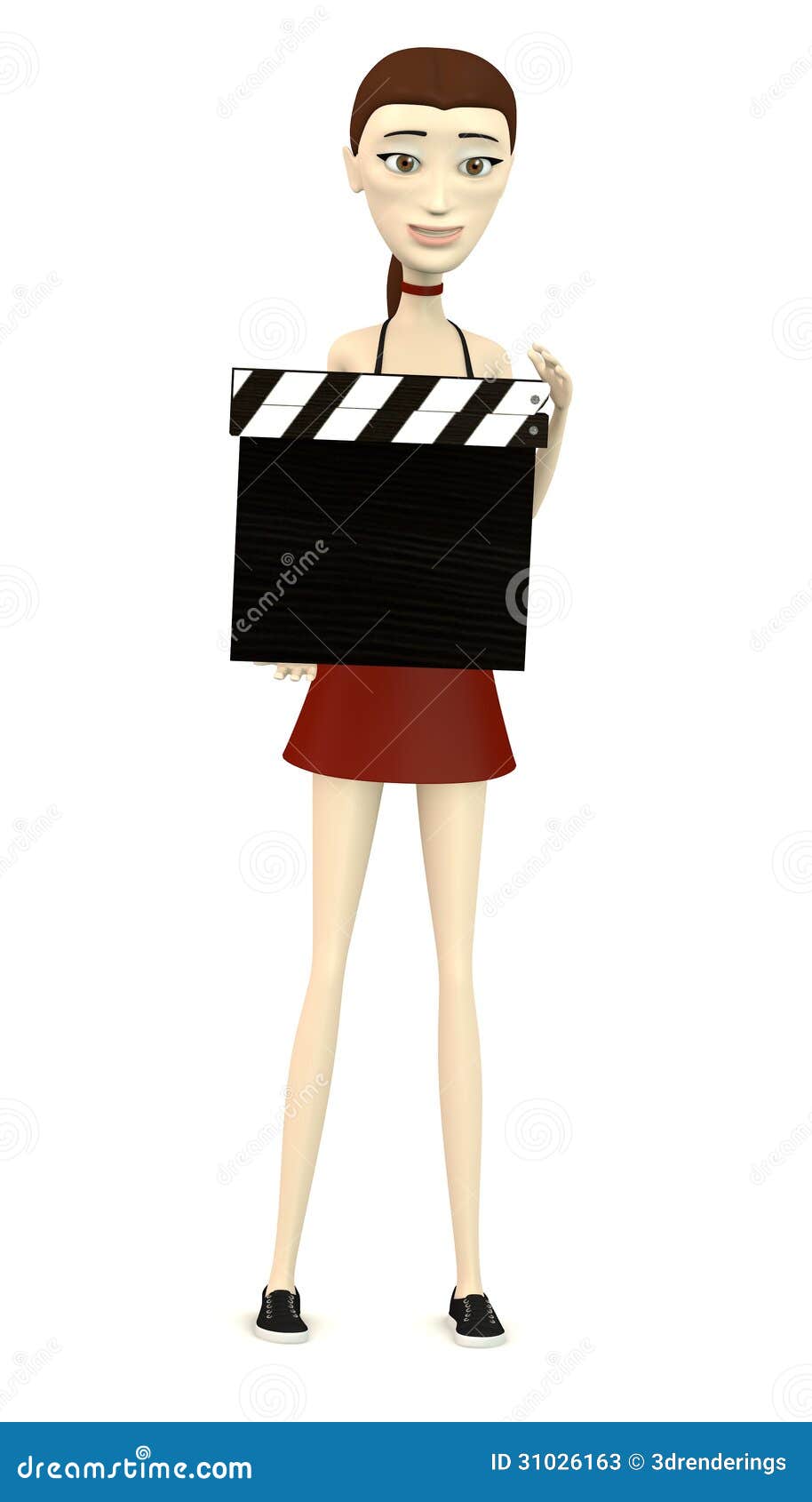 Cartoon girl with taker stock illustration. Illustration of scene ...