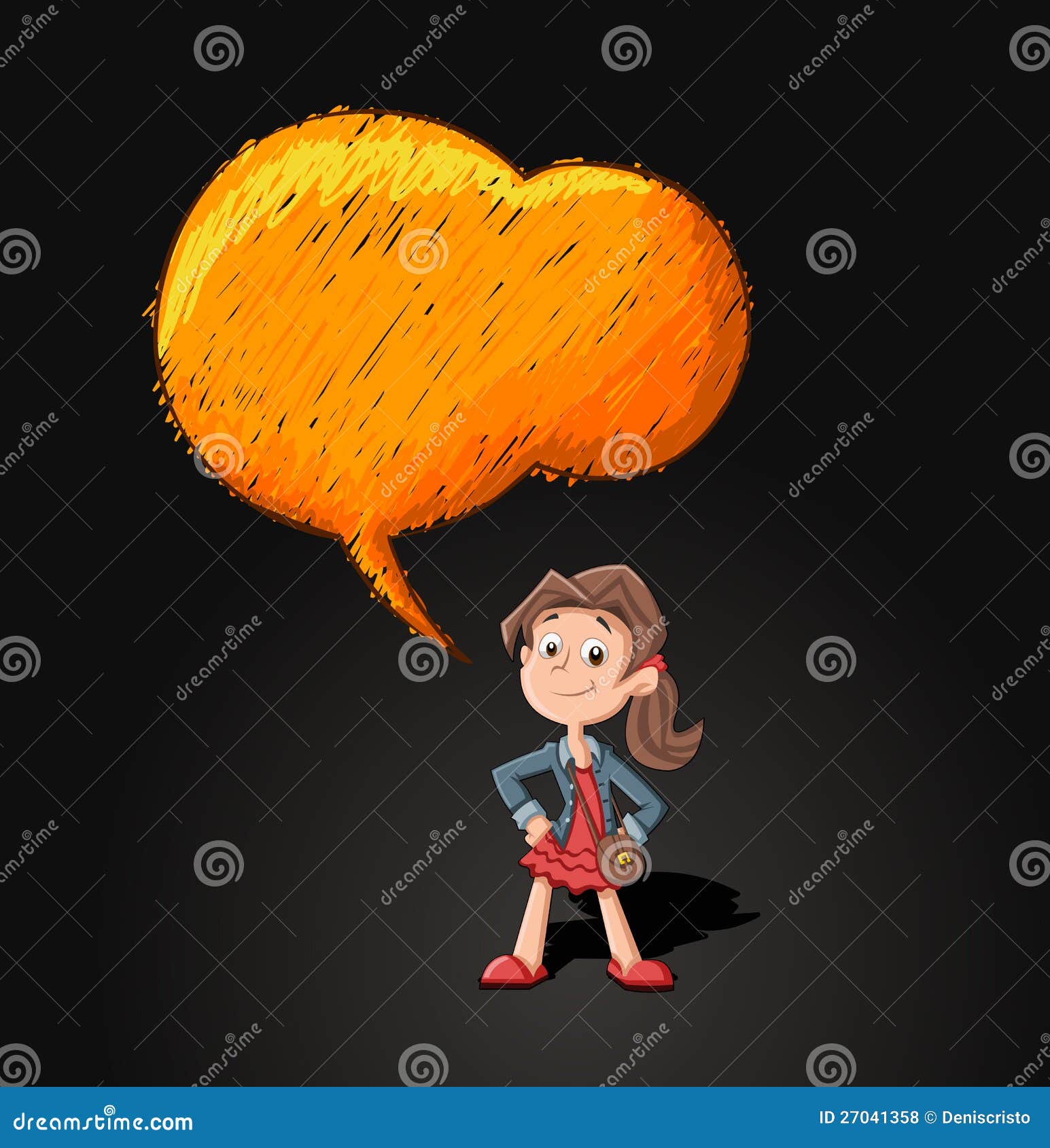 Cartoon girl talking stock vector. Illustration of gang - 27041358