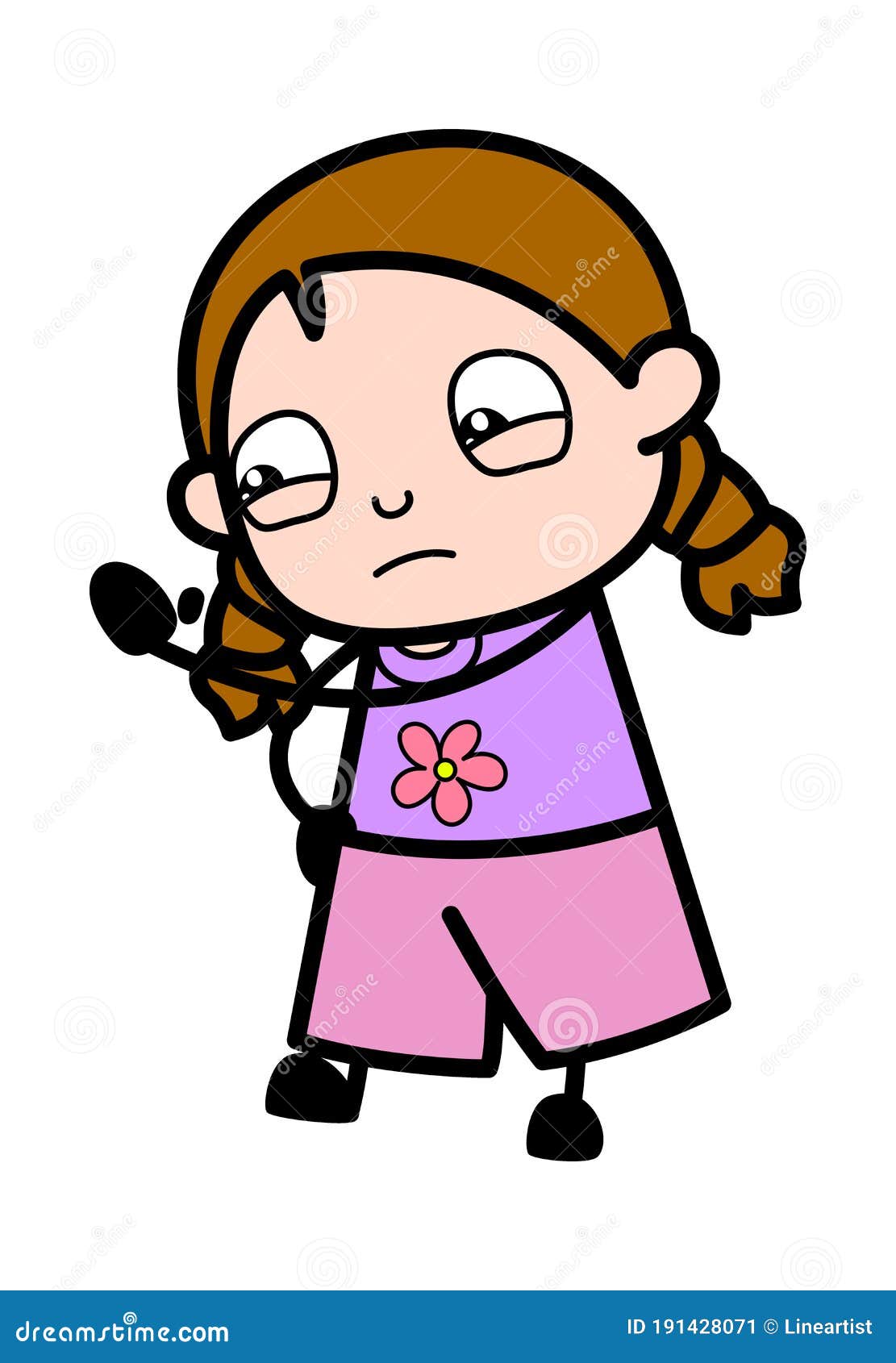 Cartoon Girl Threatening stock illustration. Illustration of teenager ...