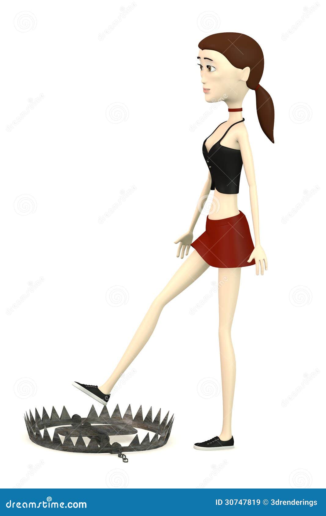 Cartoon Girl With Trap Royalty-Free Stock Photo | CartoonDealer.com ...
