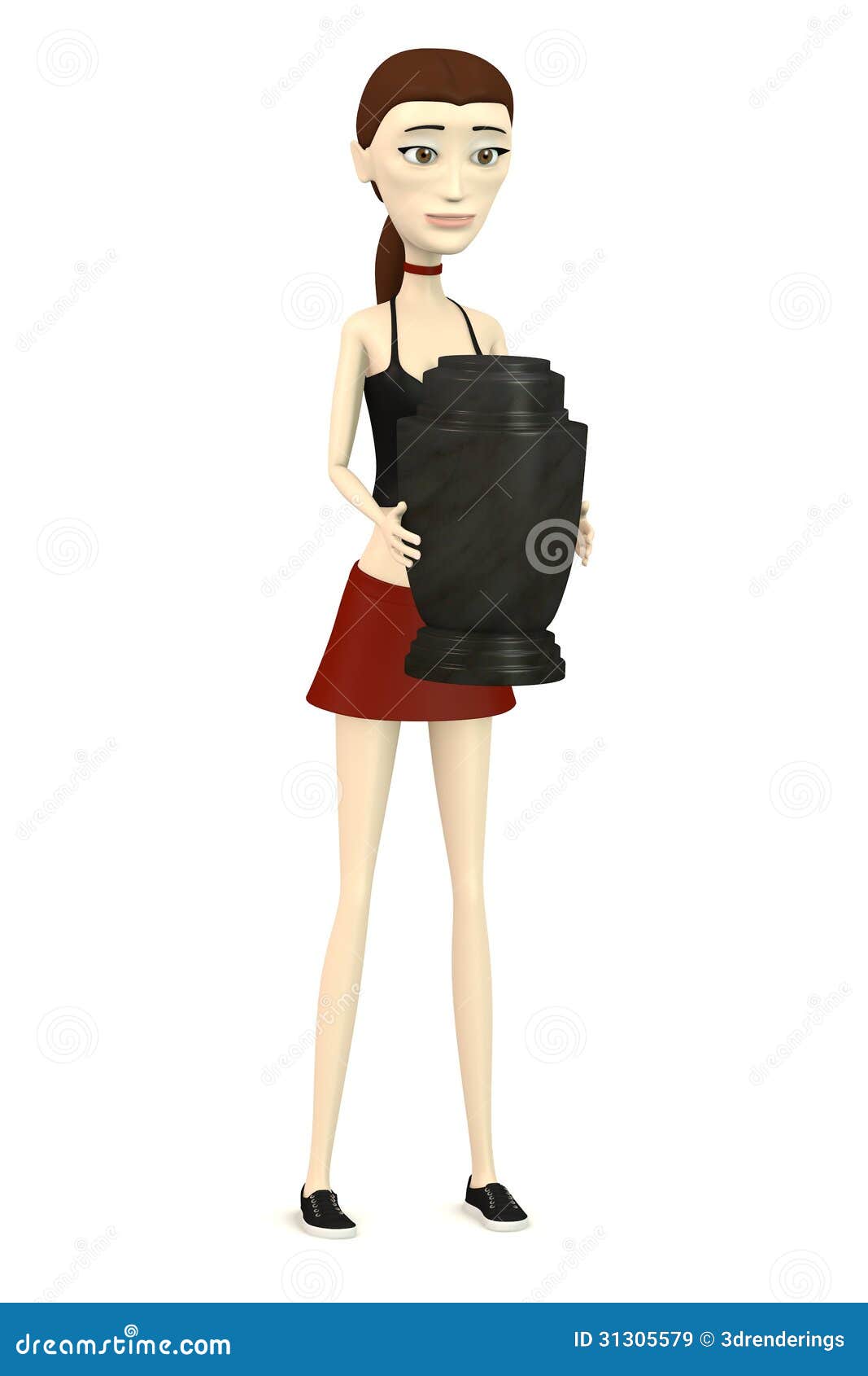 Cartoon girl with urn stock illustration. Illustration of cremation ...