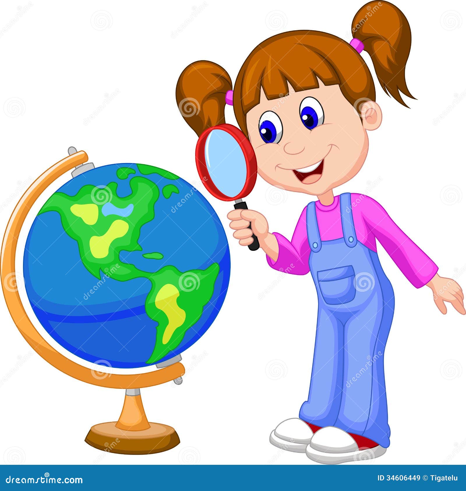 Kid Looking Through Magnifying Glass