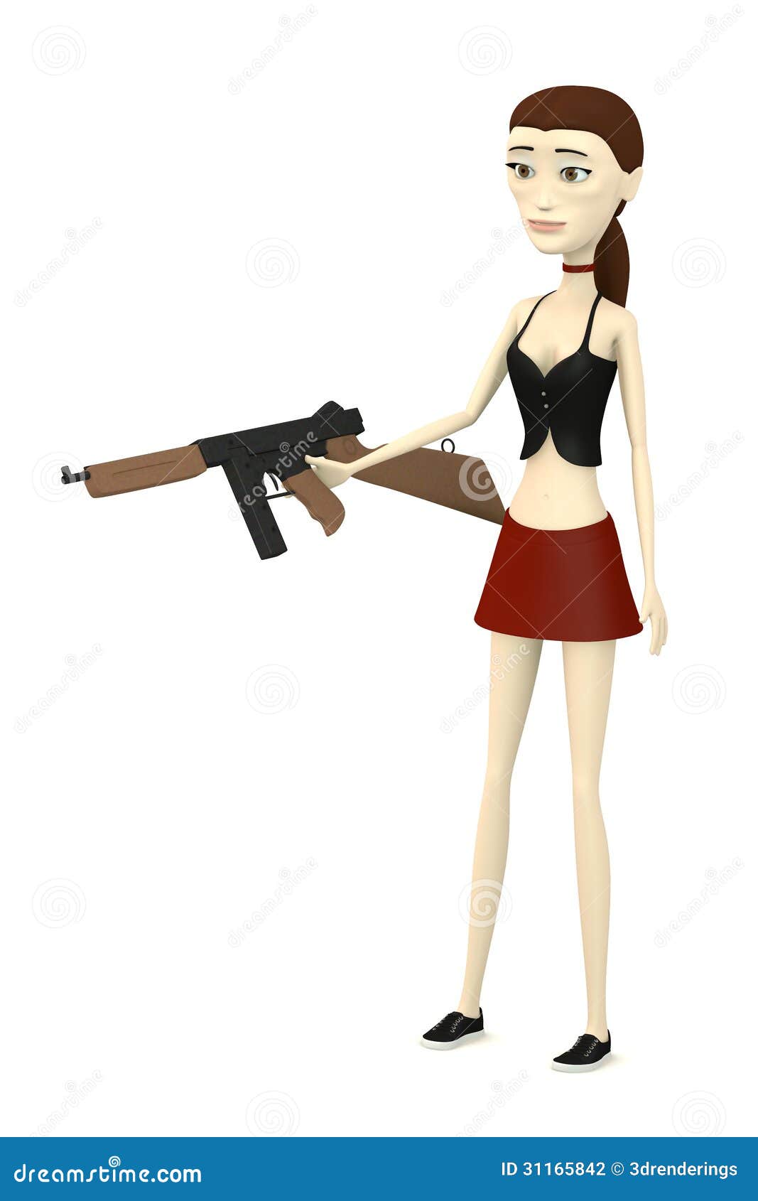 Cartoon Girl With Weapon Stock Photo | CartoonDealer.com #31165842