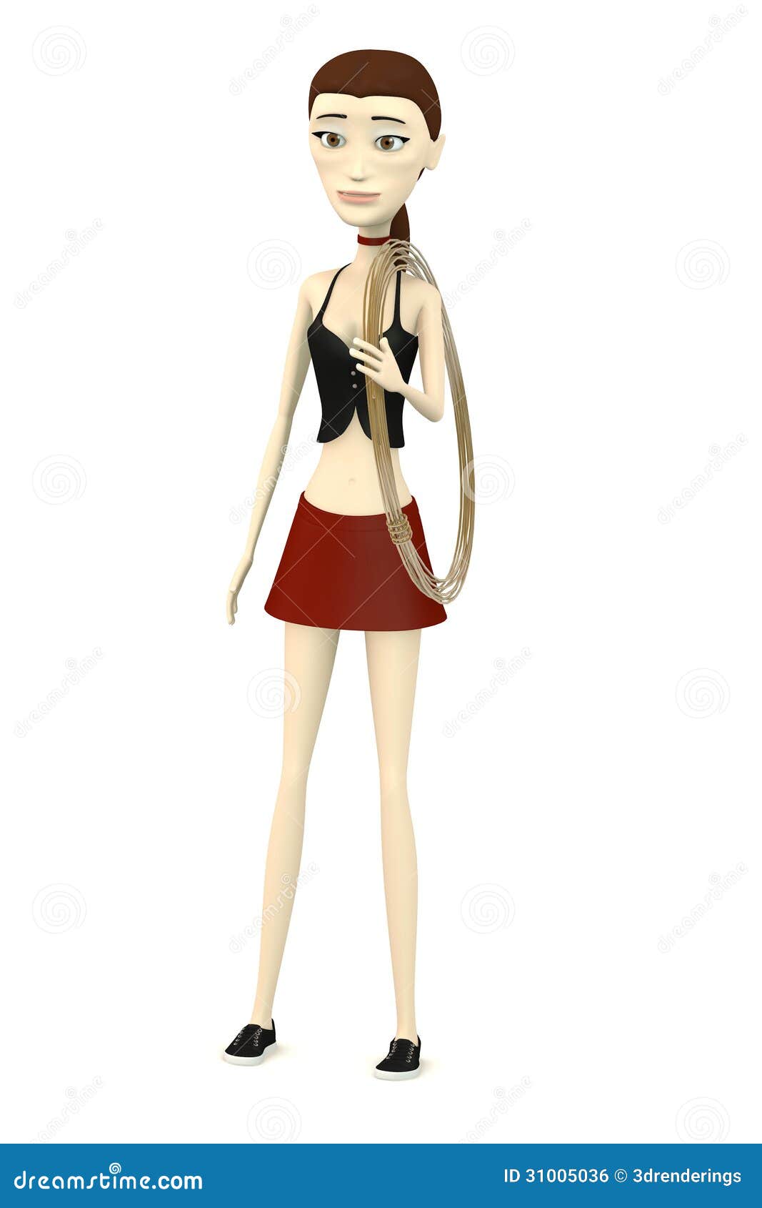 Cartoon girl with wire stock illustration. Illustration of character ...