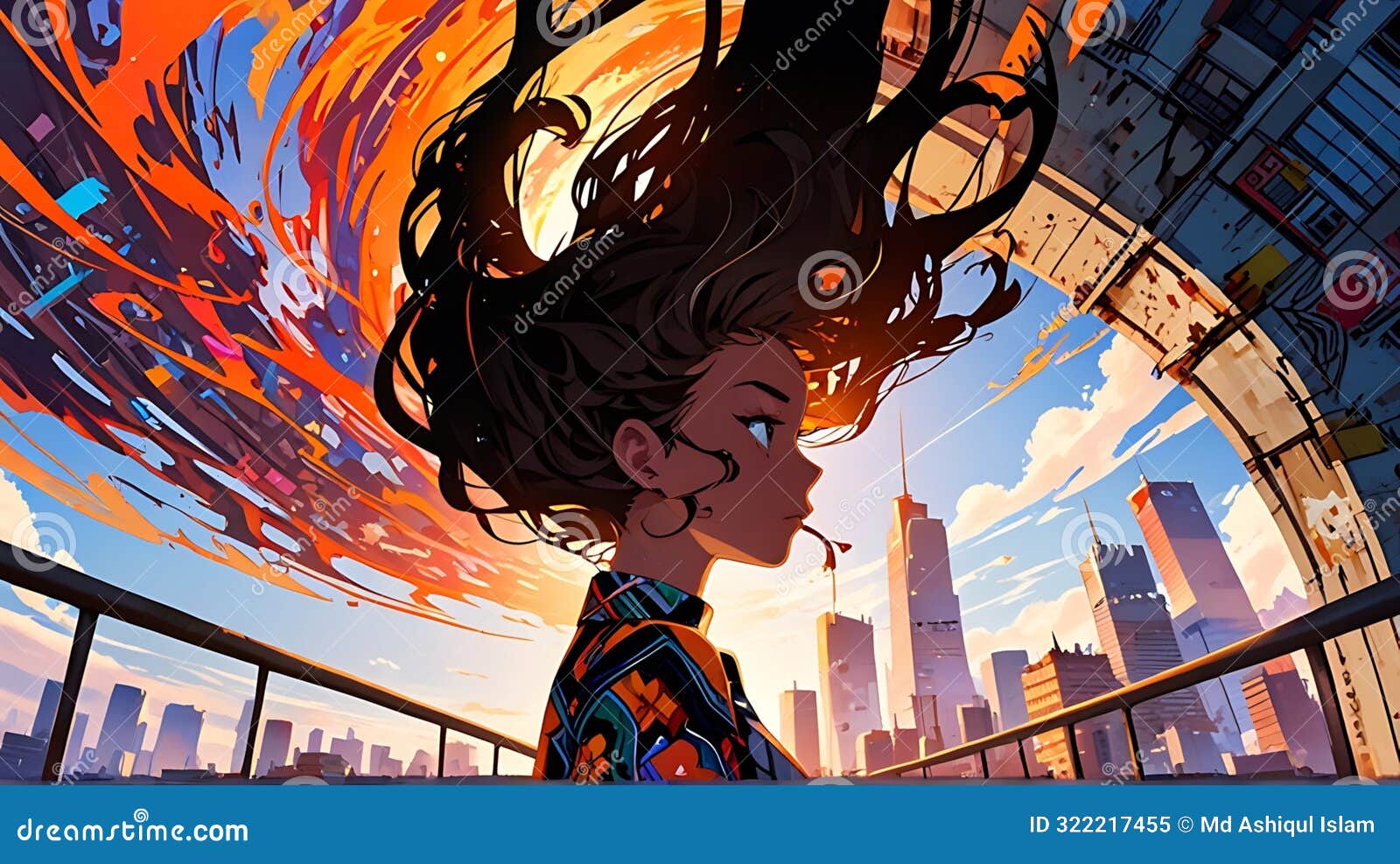 A Cartoon of a Girl with the Words the Word on it Stock Illustration ...