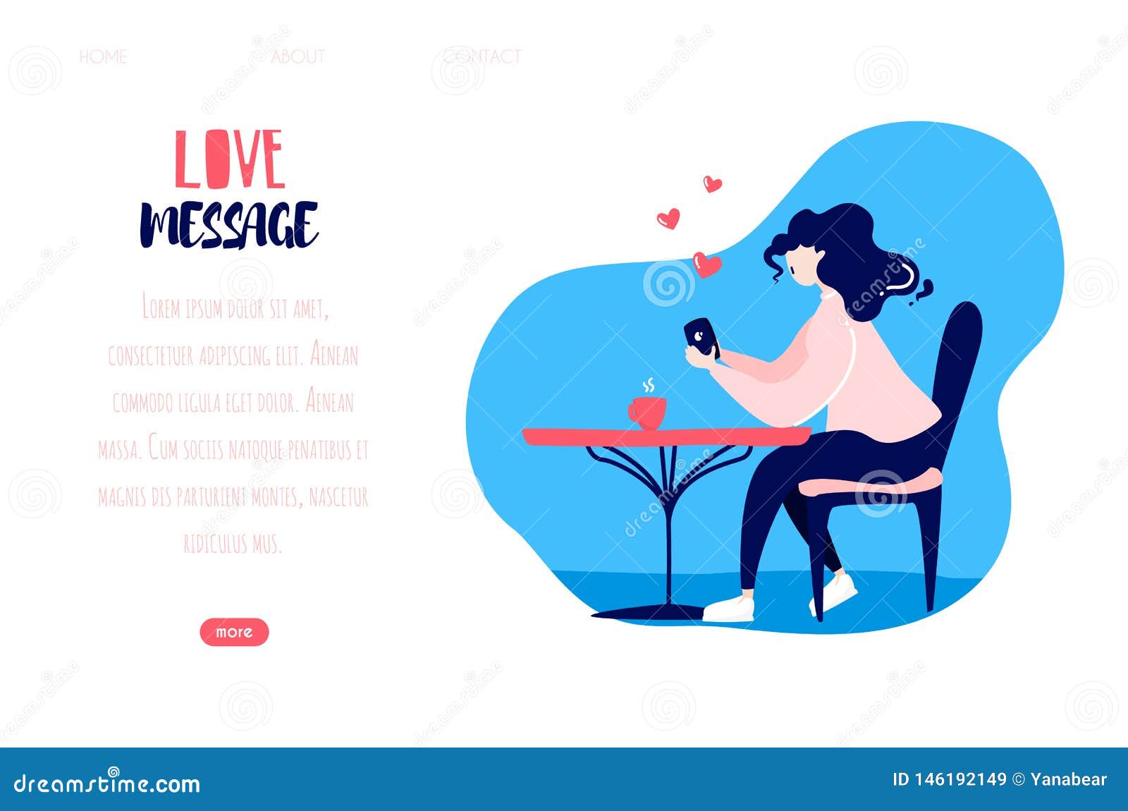 Girl Writes Message To Guy, Vector Chart | CartoonDealer.com #210473255