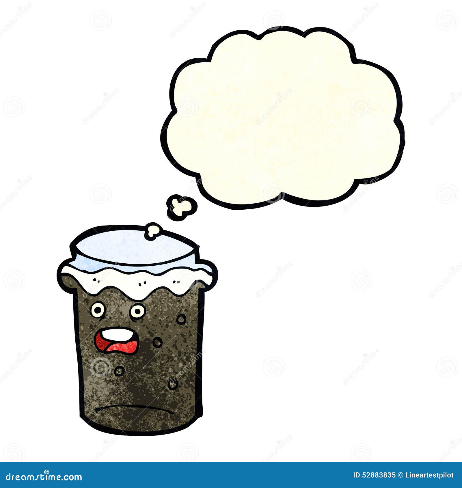 Cartoon Glass of Stout Beer with Thought Bubble Stock Illustration ...
