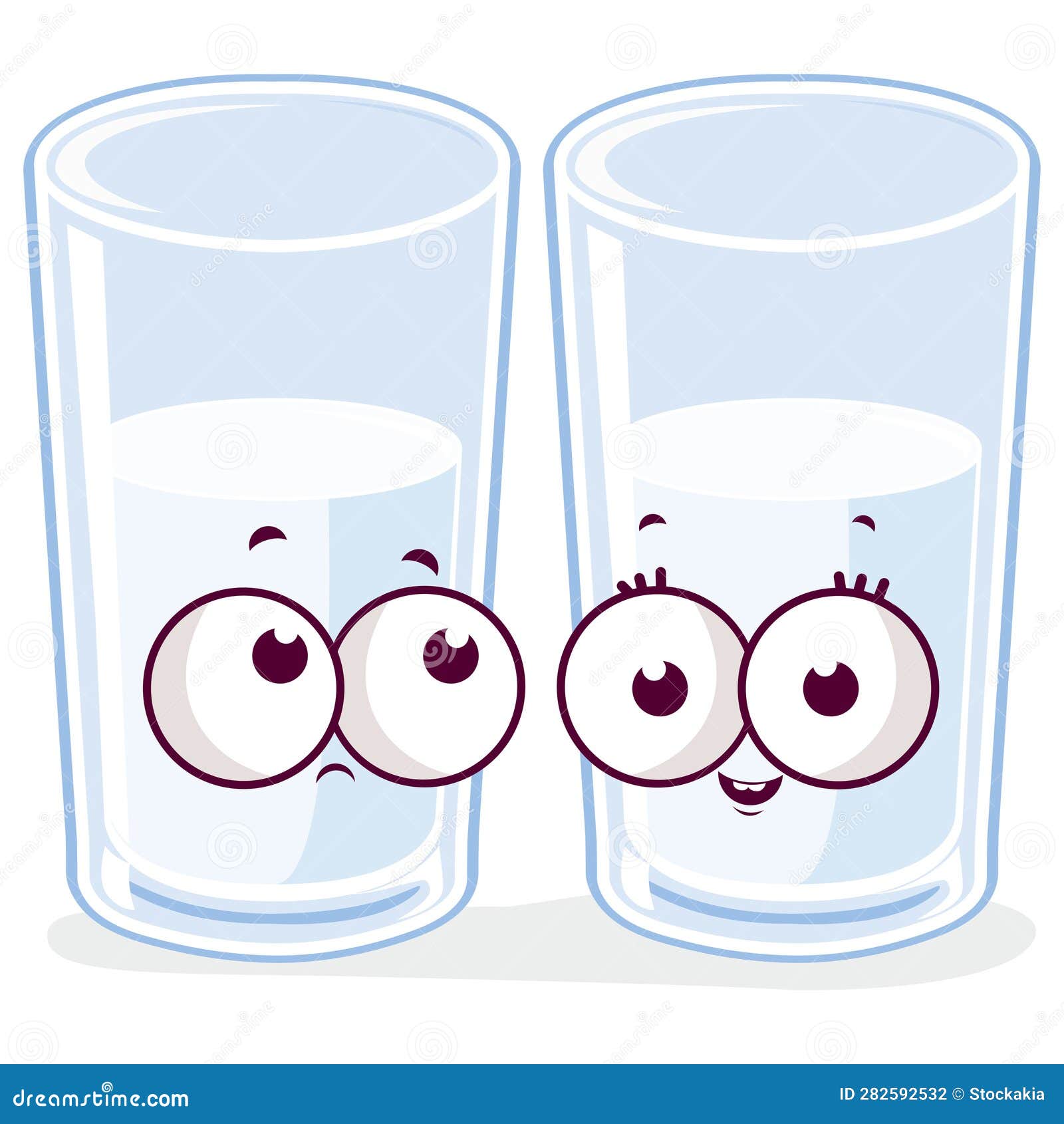 Cartoon Glasses of Water. Vector Illustration Stock Vector ...