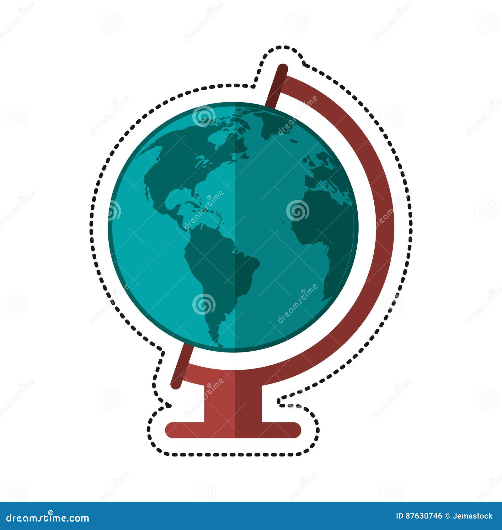 Cartoon Globe World Map Icon Stock Illustration - Illustration of earth ...