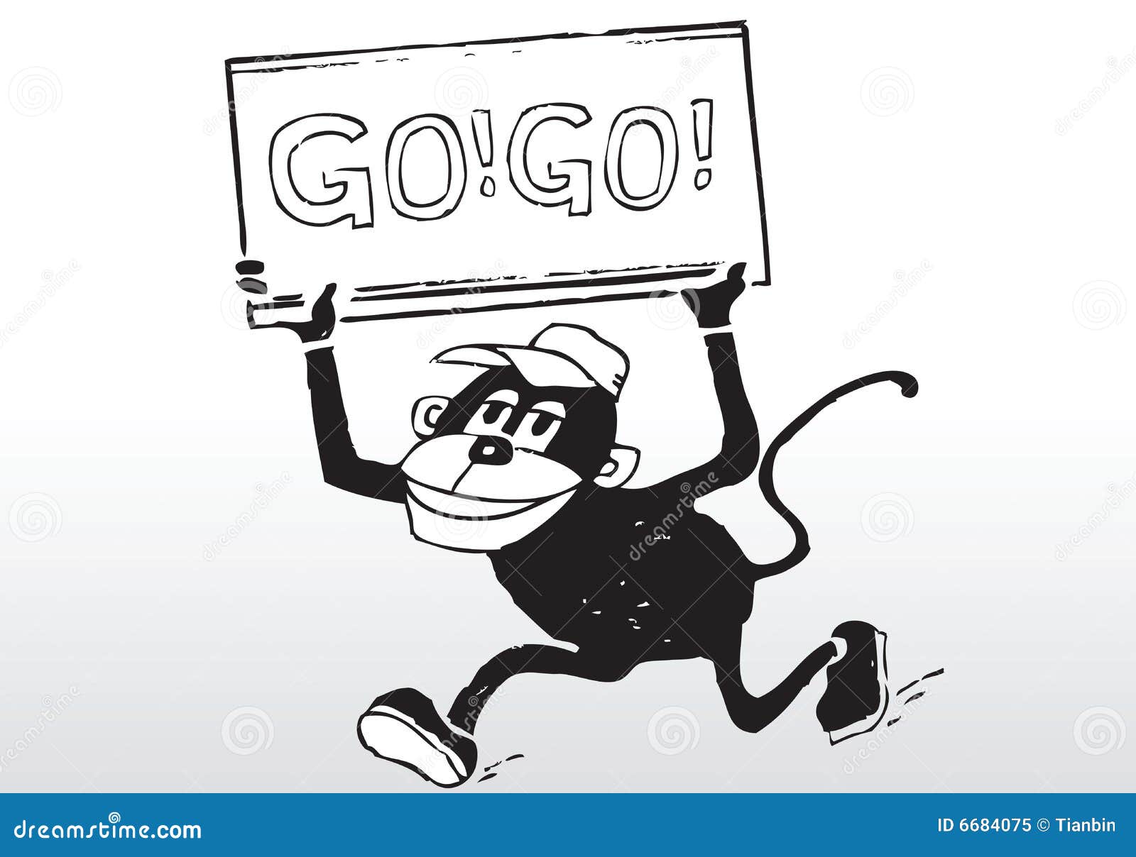 Cartoon go go sign stock vector. Illustration of code - 6684075
