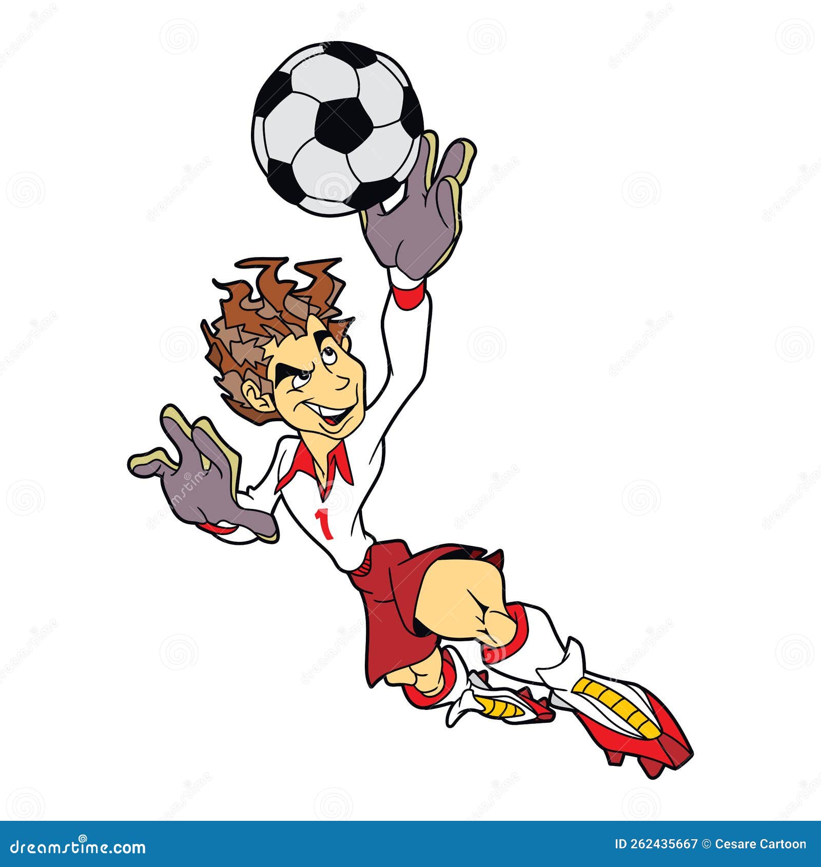 Cartoon goalkeeper stock vector. Illustration of design - 262435667