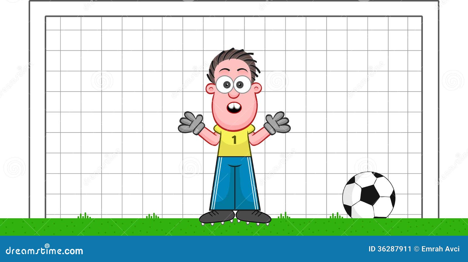 Cartoon Goalkeeper Surprised Stock Illustration - Illustration of ...
