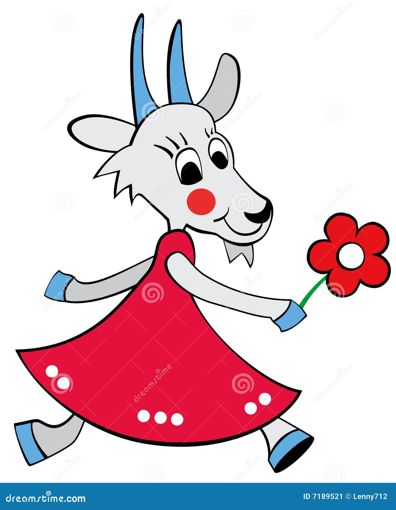 Cartoon she-goat stock vector. Illustration of vector - 7189521