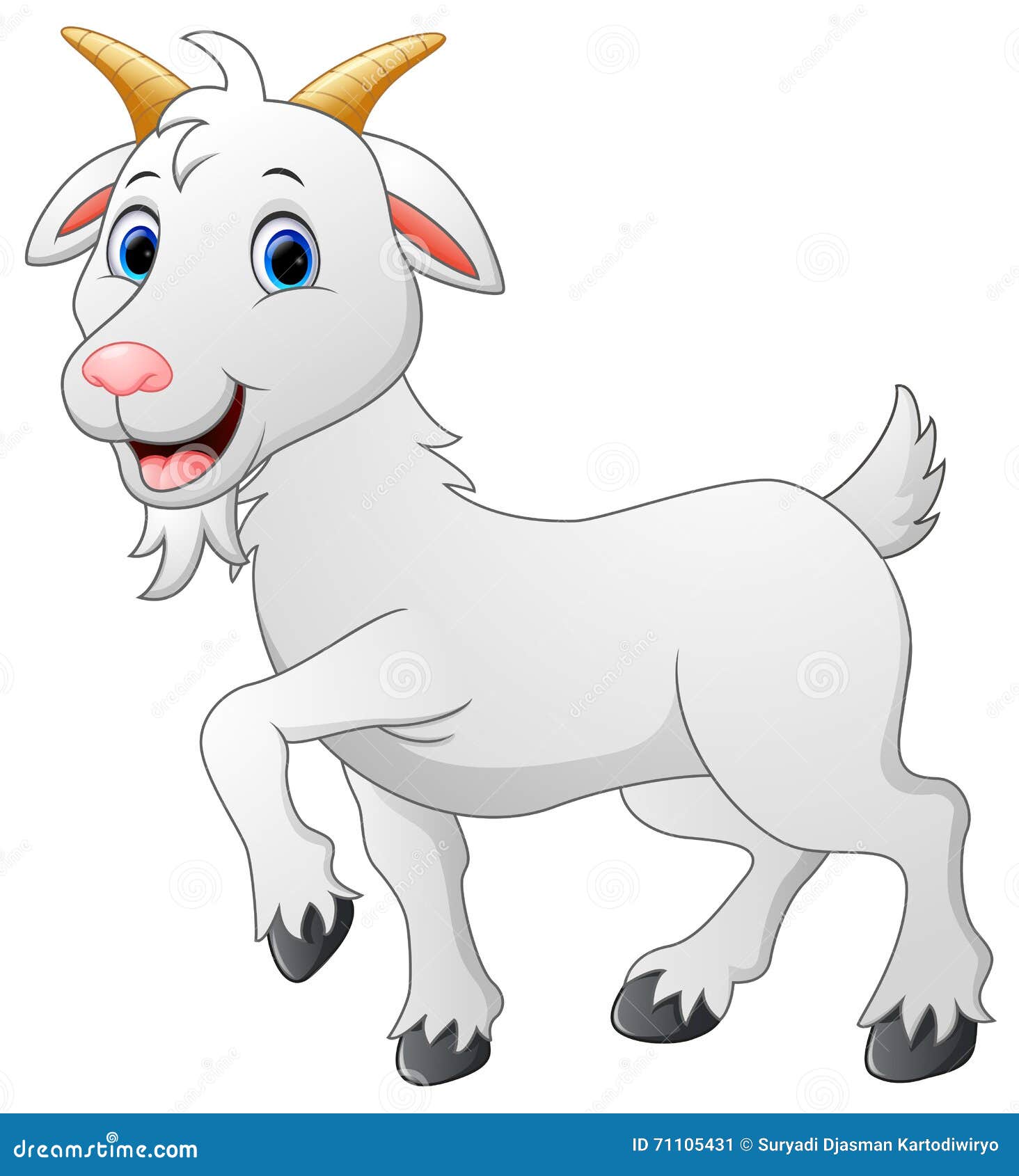 Cartoon goat character stock vector. Illustration of animal - 71105431