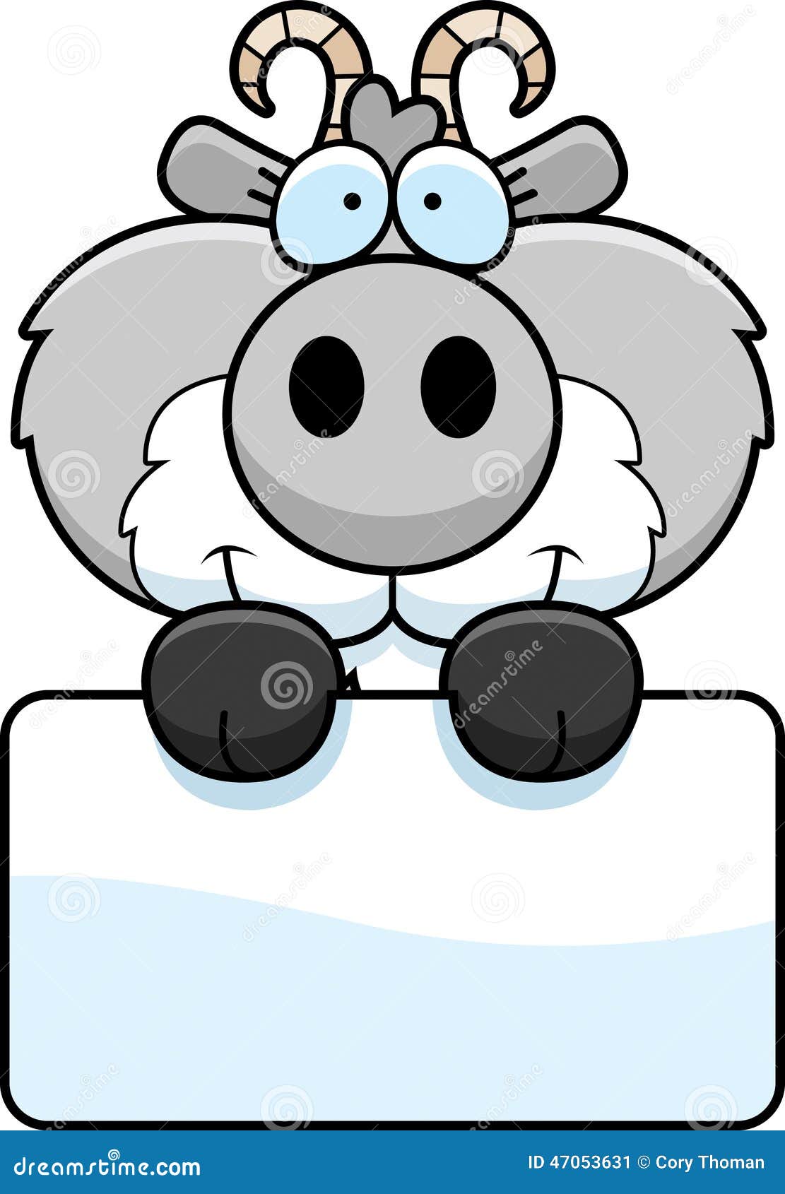 Cartoon Goat Sign stock vector. Illustration of small - 47053631
