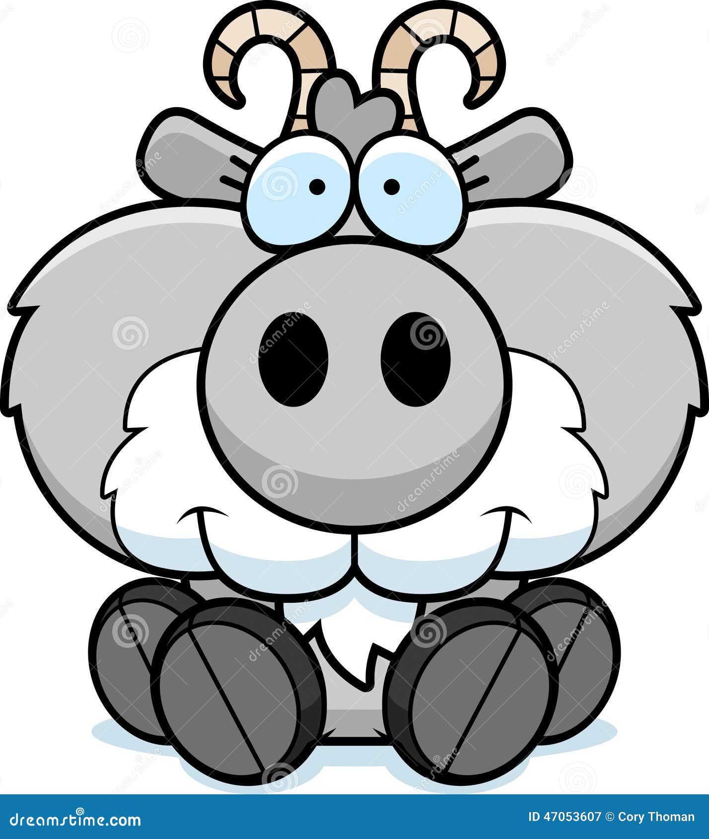 Cartoon Goat Sitting stock vector. Illustration of vector - 47053607