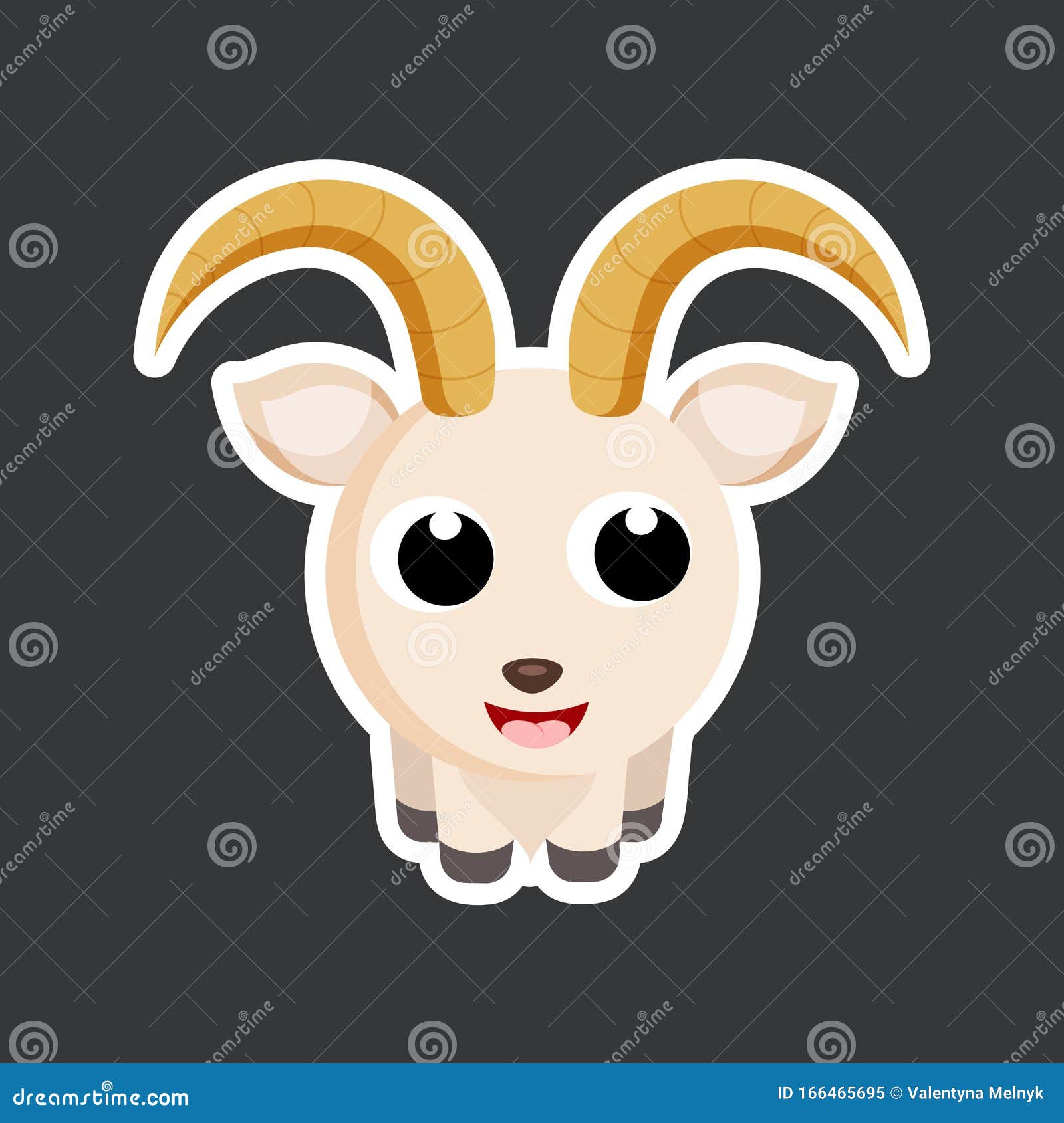 Cartoon Goat Sticker Vector Illustration Stock Vector - Illustration of ...