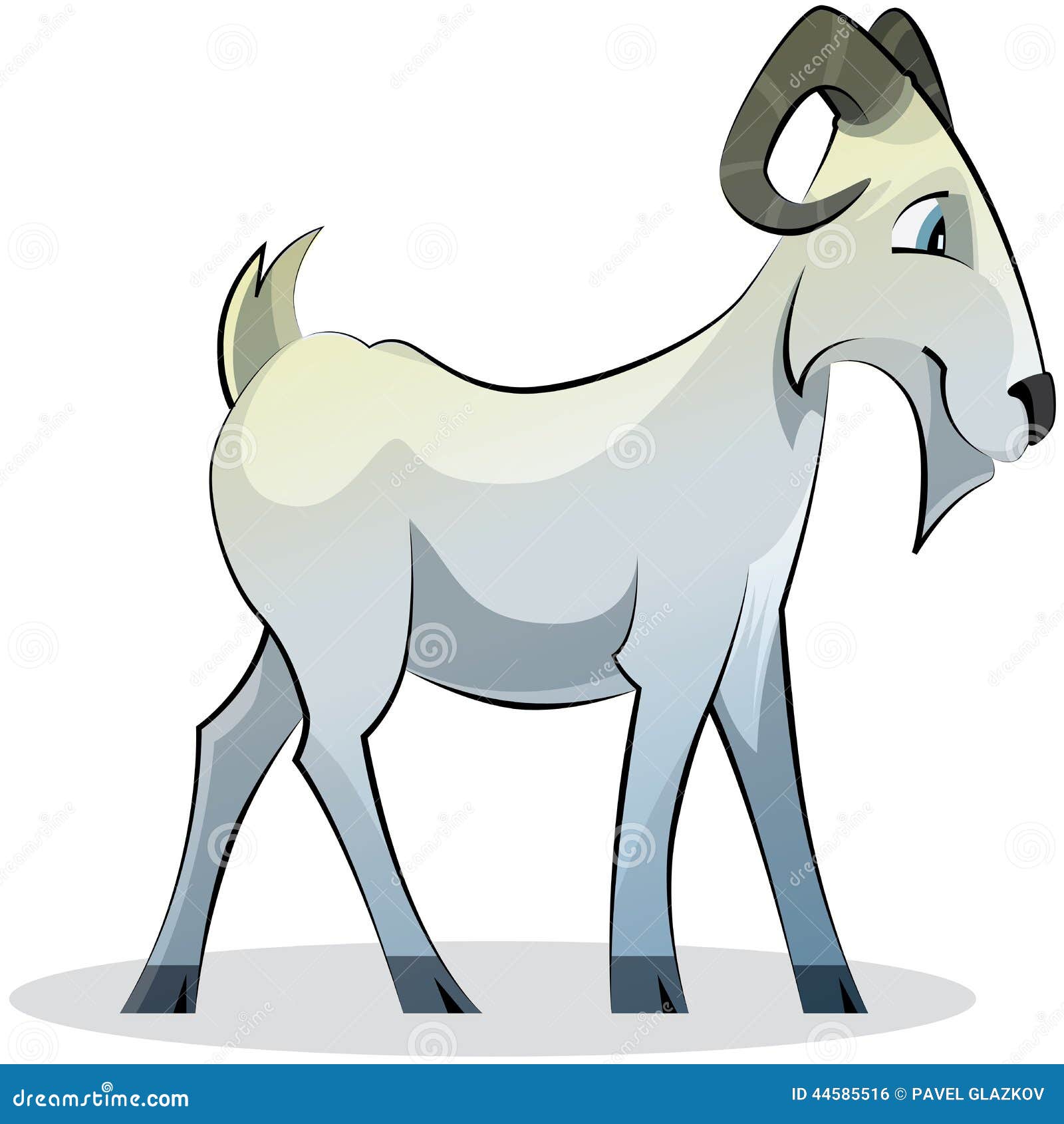 Cartoon goat stock vector. Illustration of cute, white - 44585516